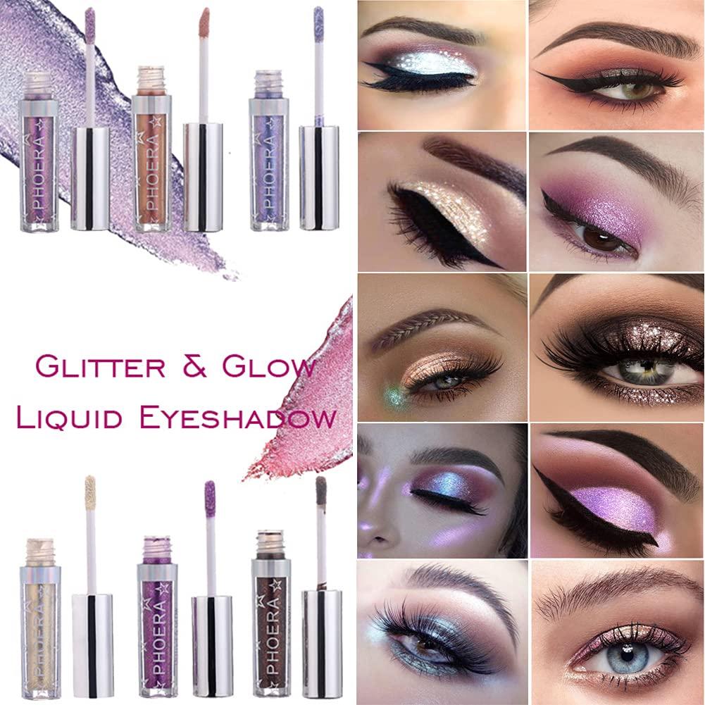 Glitter Eyeshadow Makeup - Long Lasting Waterproof Shimmer Eye Shadow ...