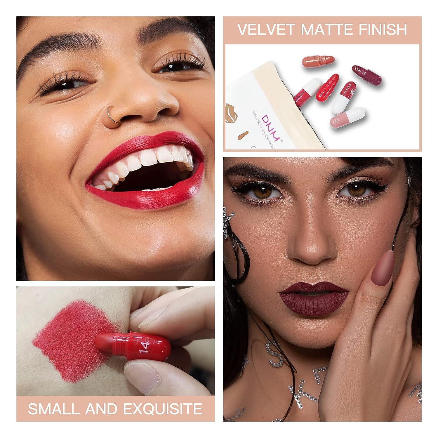 LSxia 18 Colors Capsule Pills Lipstick Set - Long Lasting Matte ...
