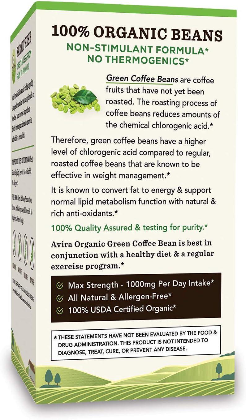 Avira Organic Green Coffee Bean Ext-1000 | USDA Organic Extract 50% ...