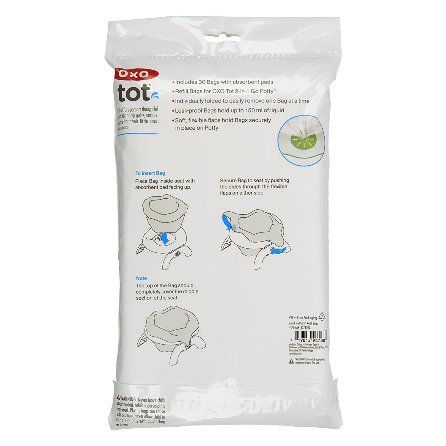 OXO Tot 2-in-1 Go Potty Refill Bags - 30 Pack | 30-Count Disposable Bags