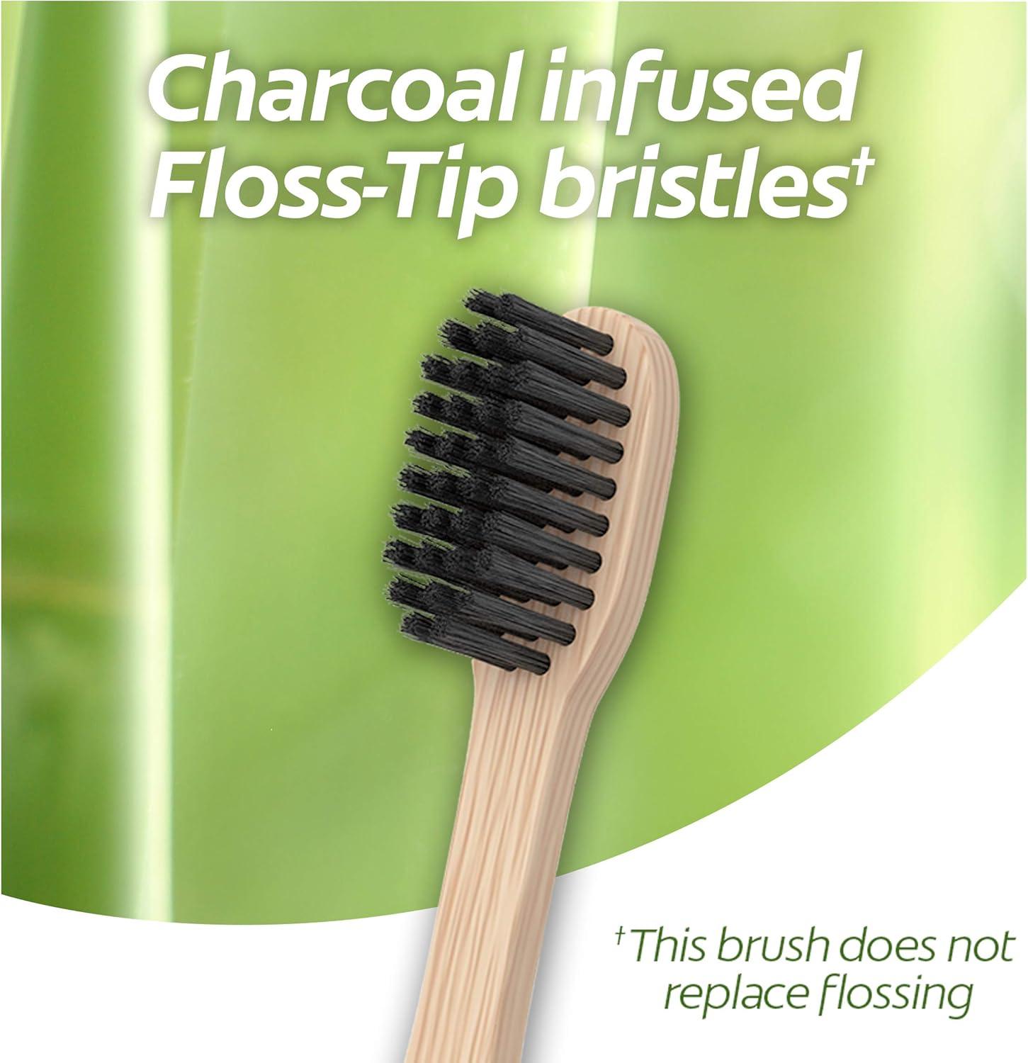 Colgate Bamboo Toothbrush with Charcoal - Eco-Friendly Medium Brush for ...