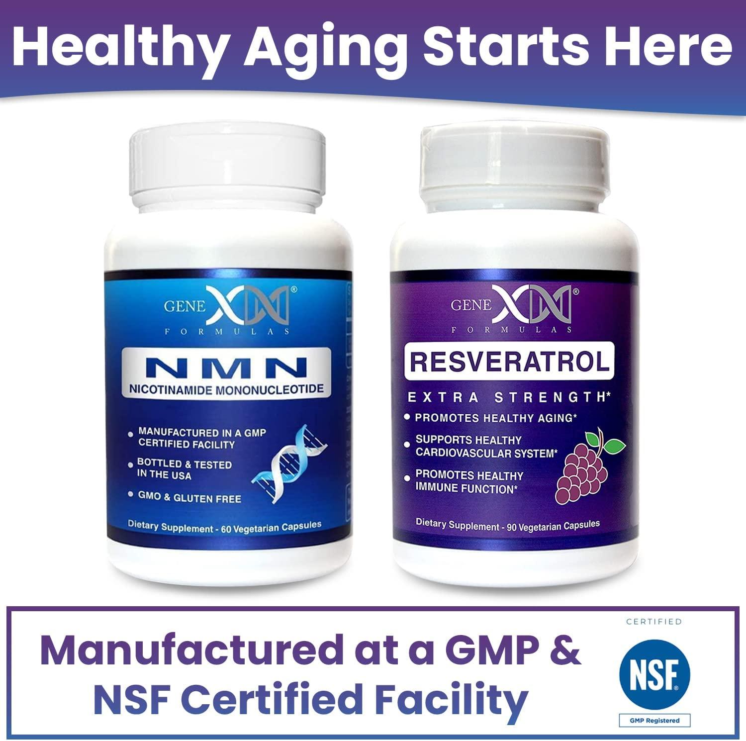 GENEX NMN and Resveratrol Dynamic Duo Supplements | 250mg NMN + 1500mg ...