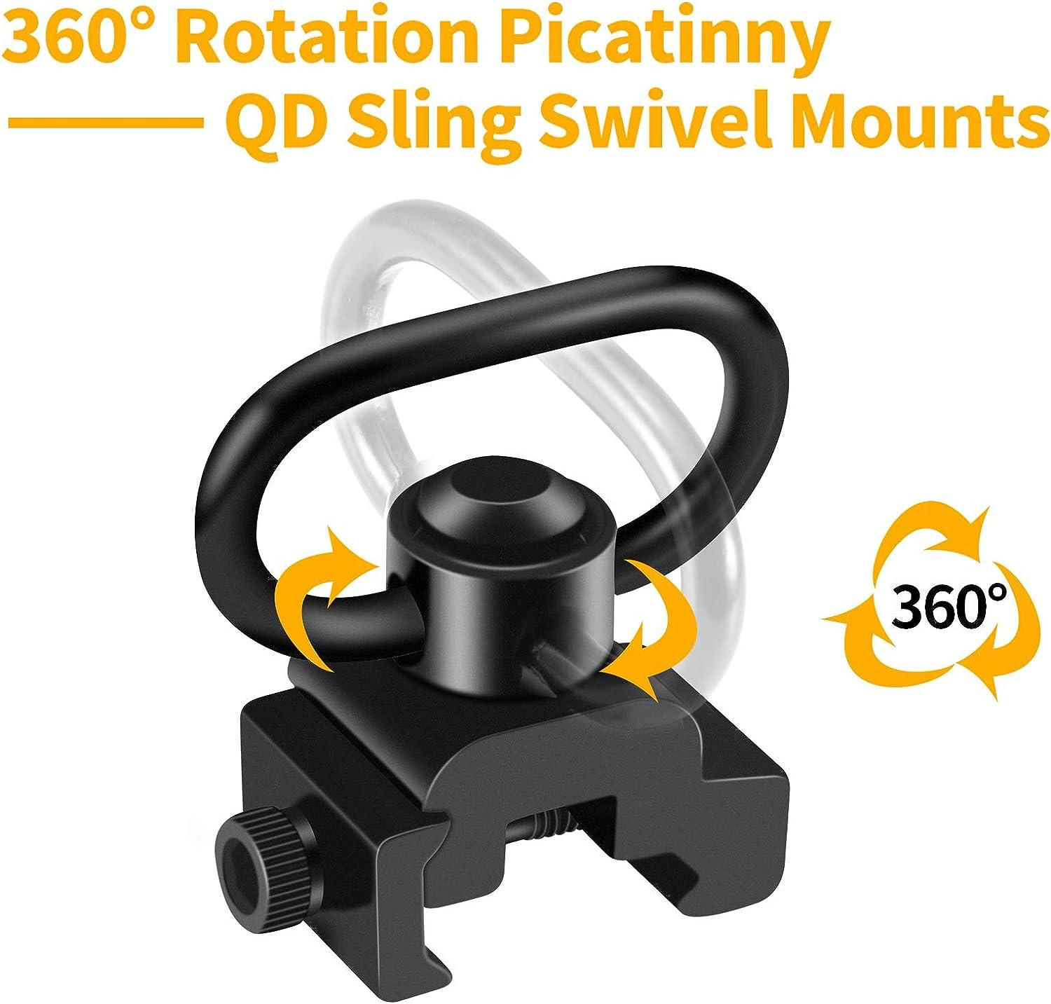 LONSEL 360 Rotation Picatinny Sling Swivel Mounts, 2 Point and ...
