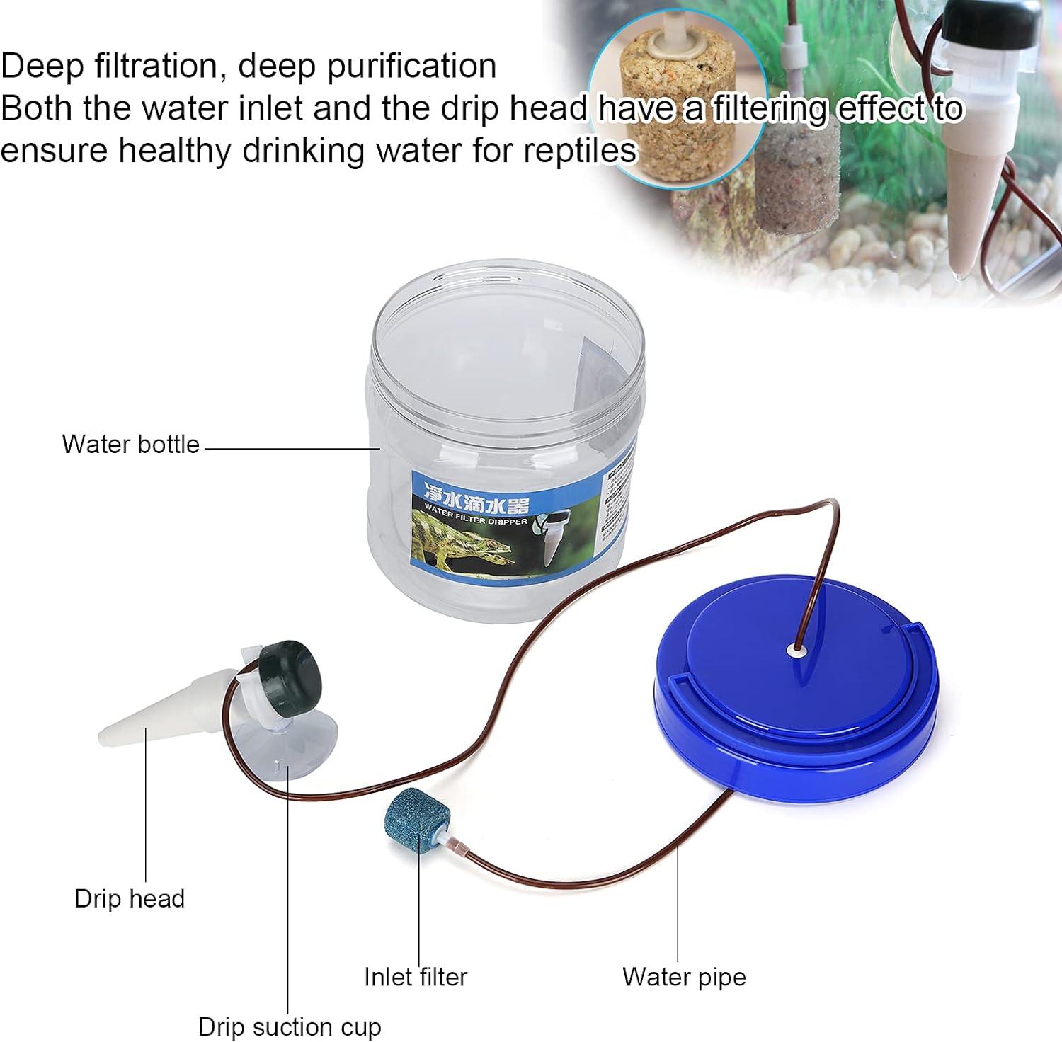 Reptile Water Dripper Kit 1300ML Reptile Drinking Fountain Water ...