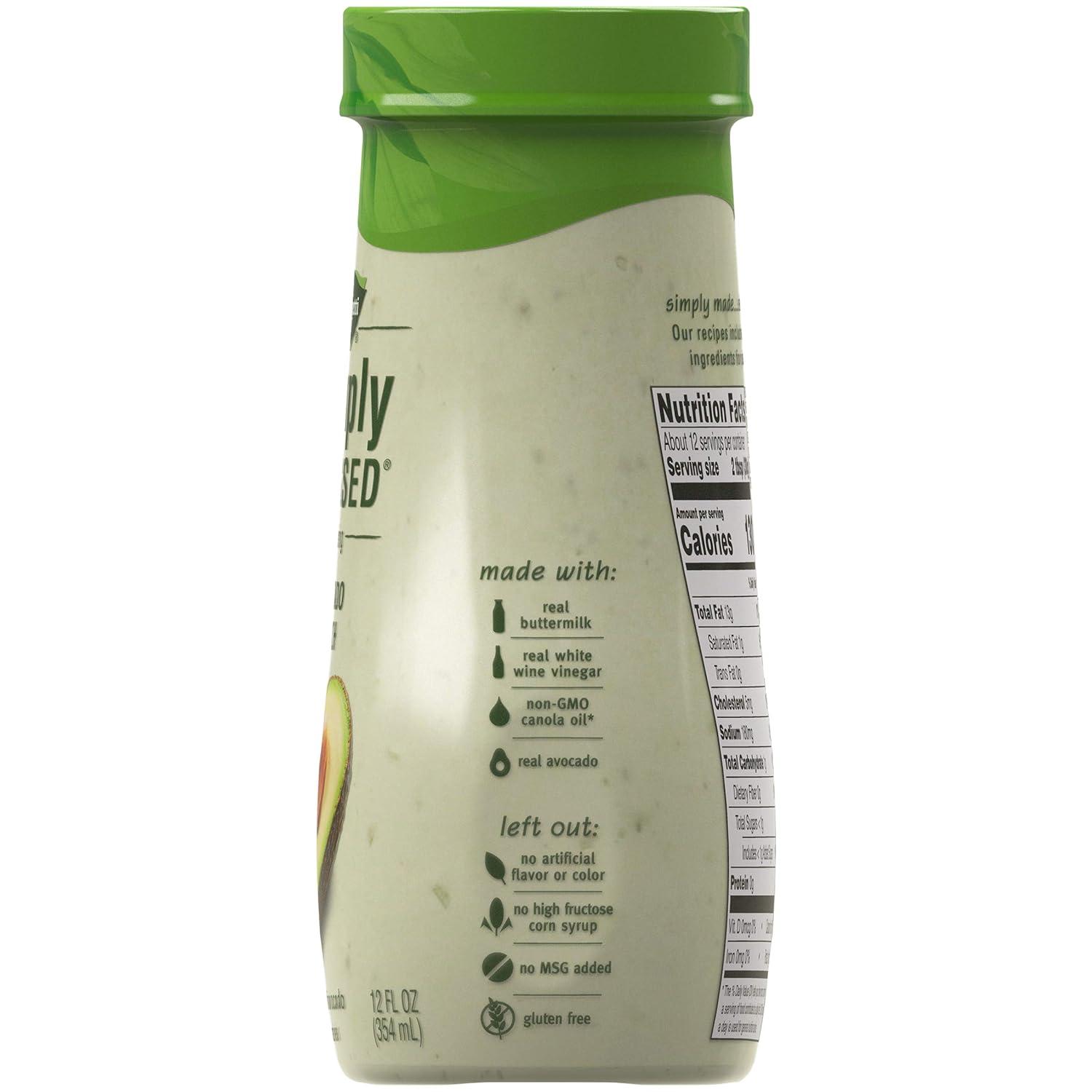 Marzetti Simply Dressed Avocado Ranch Dressing 12oz (Pack of 3) - Fresh ...