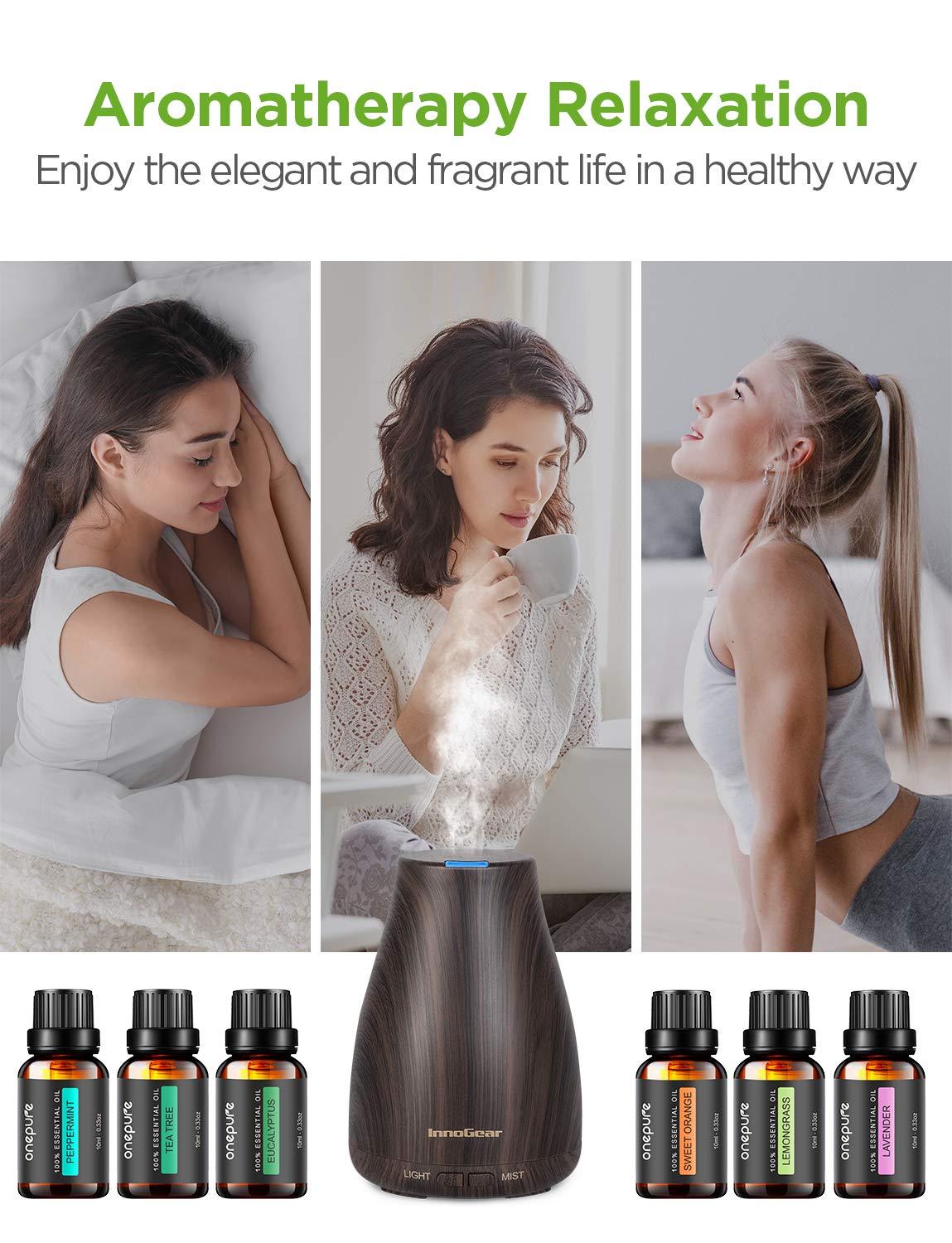 InnoGear Essential Oil Diffuser with 6 Oils Set - 150ml Aromatherapy ...