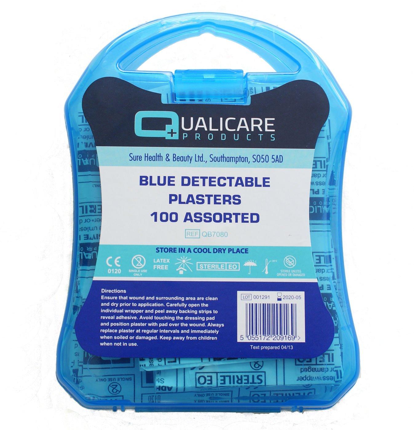 Safety First Aid Blue Plasters - 100 Assorted Detectable Plasters by ...