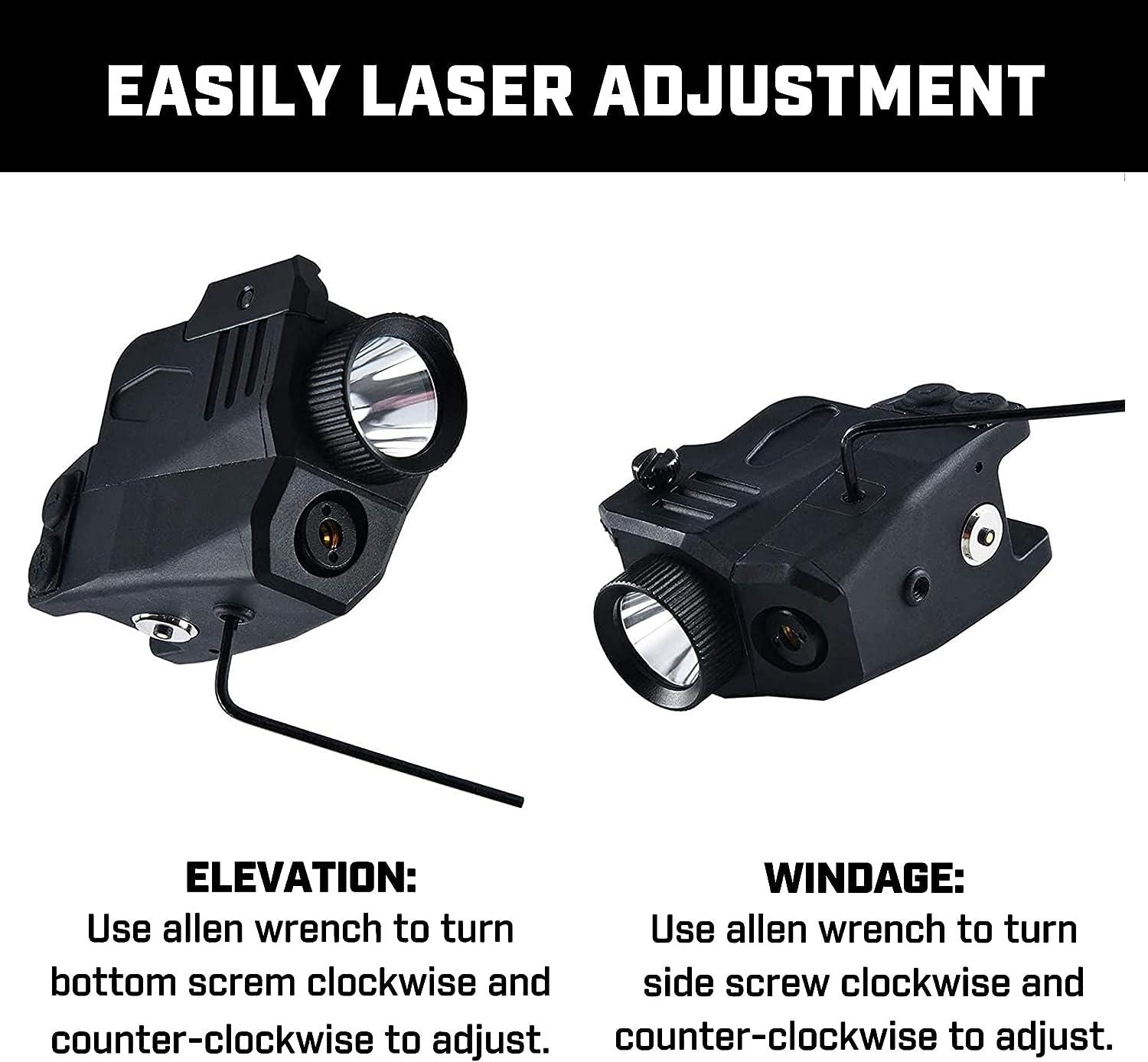Pistol Light with Red&Green Laser | Rechargeable Compact Weapon Light ...