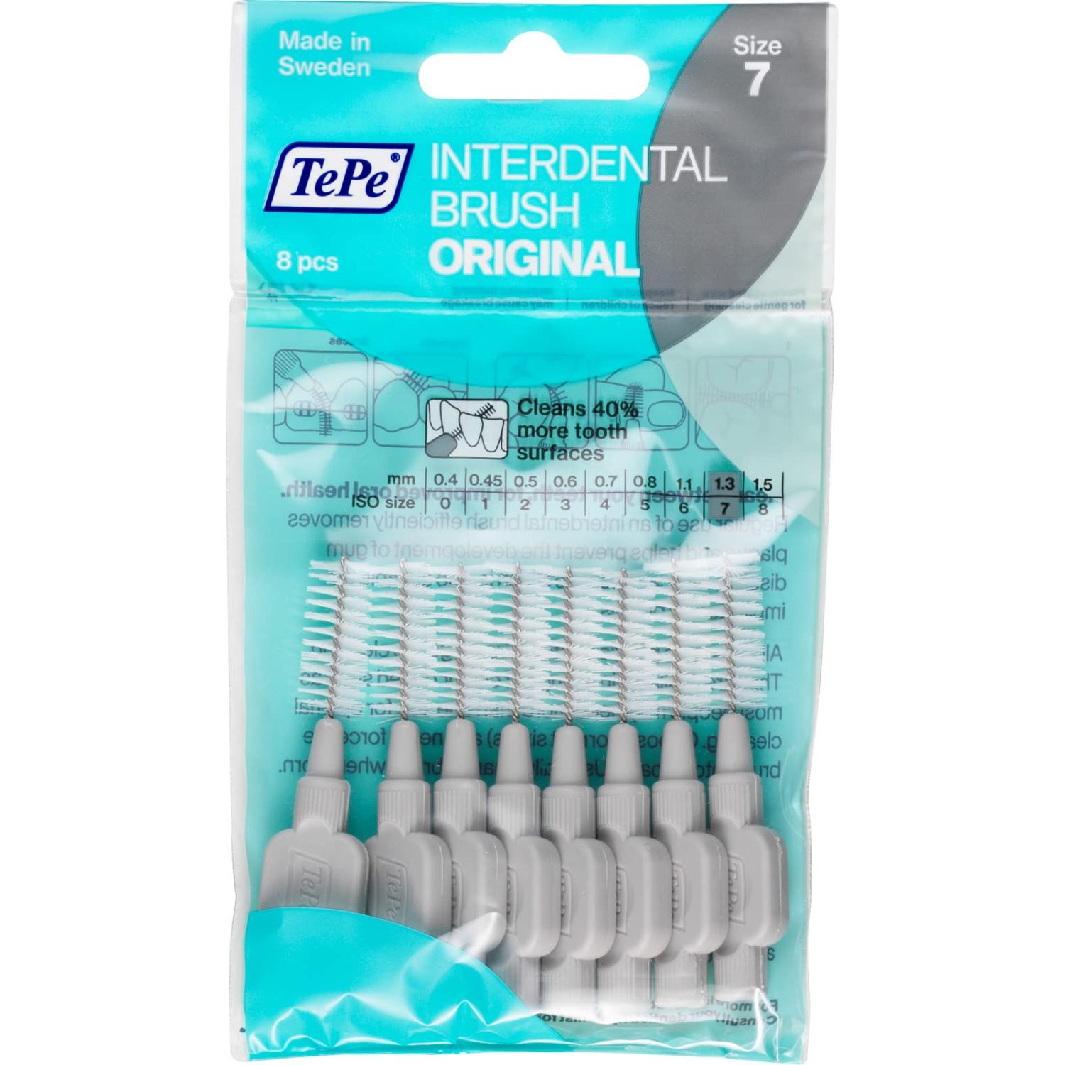Buy 16 TePe Interdental Brushes Super Large 1.3 mm Grey | Optimal Oral ...
