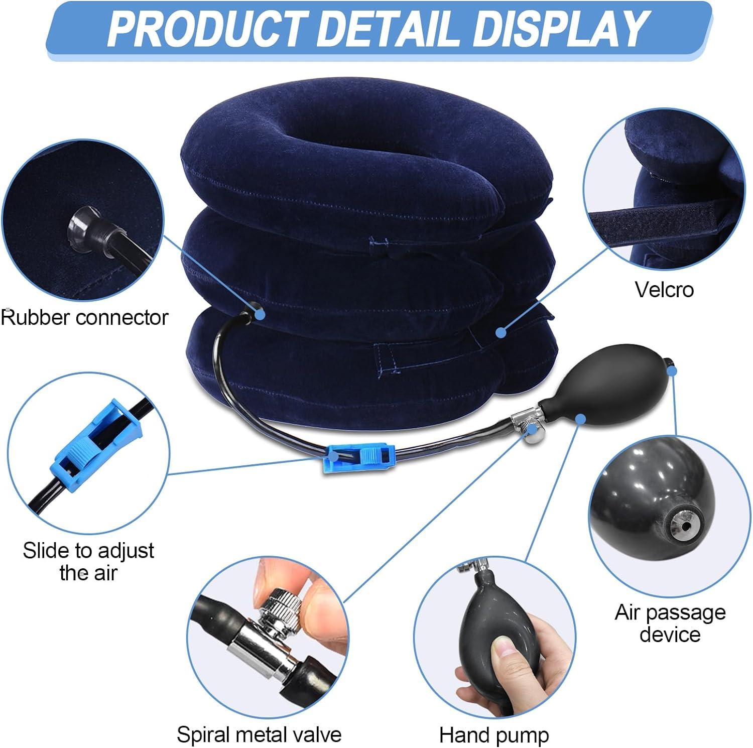 Adjustable Cervical Neck Traction Device - Navy Blue Neck Support ...