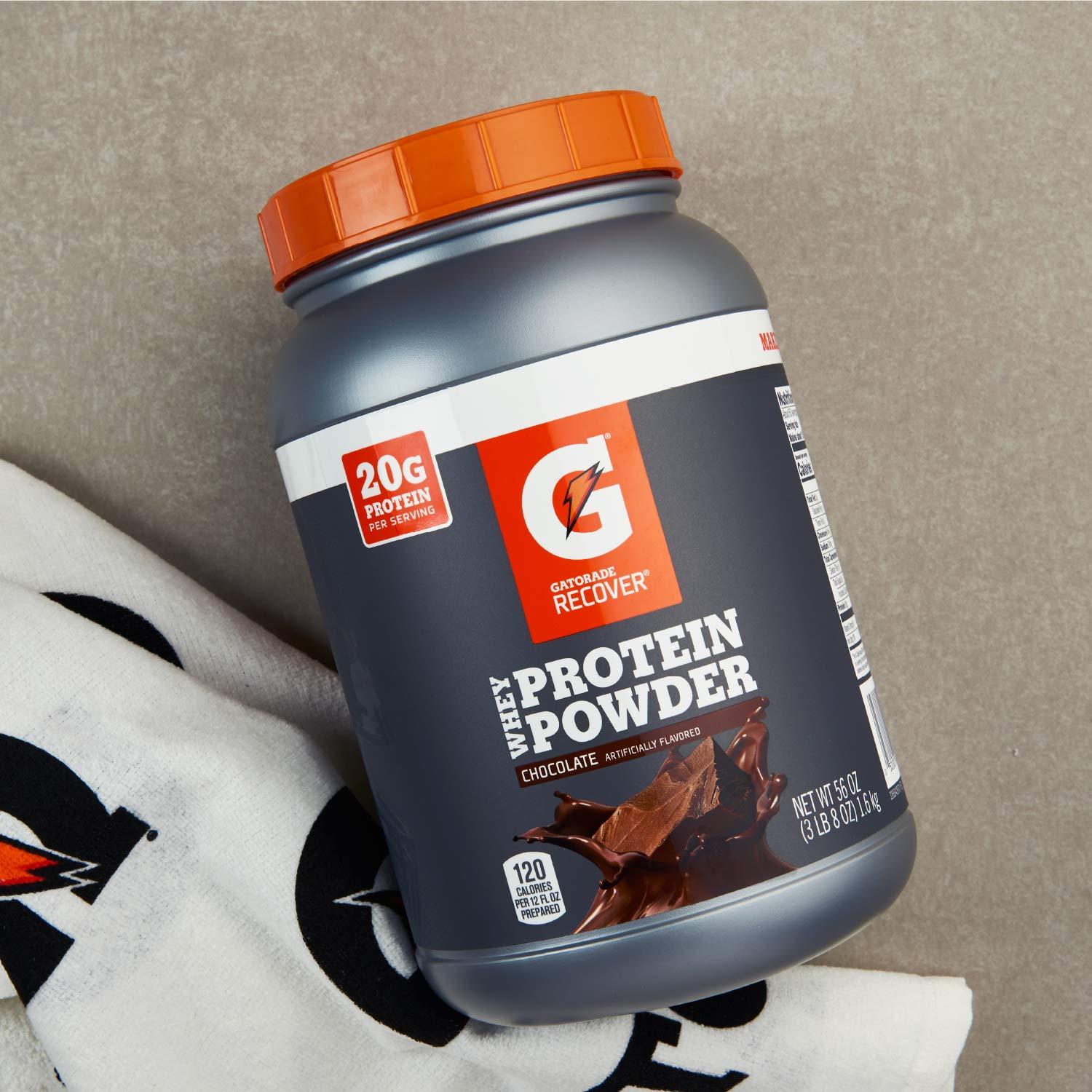 Gatorade Whey Protein Powder Chocolate 56 oz Canister - 50 Servings ...