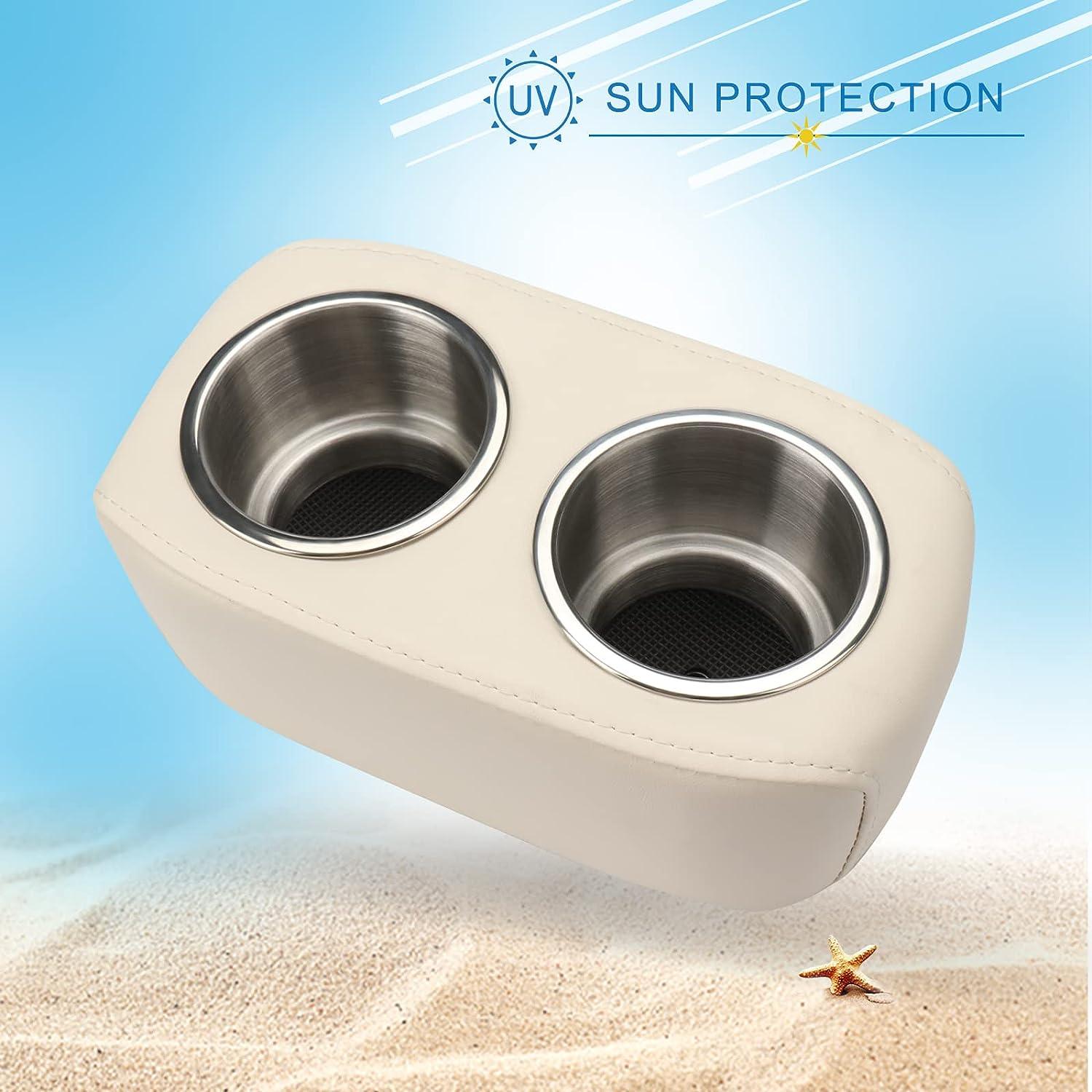 Marinexplore Pontoon Double Drink Holder - Stainless Steel Cup Holders ...