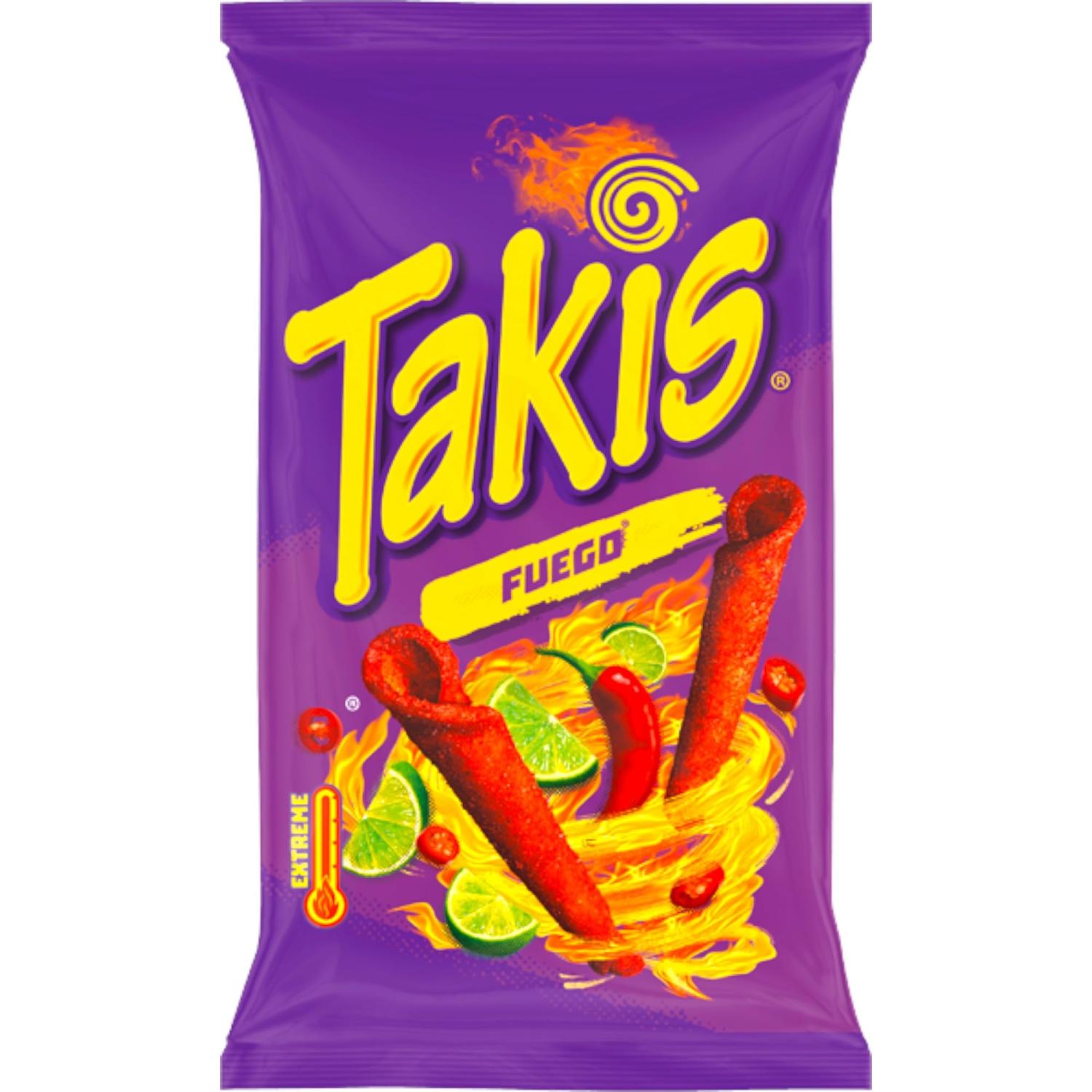 Buy Takis Fuego Extreme Hot Corn Chips 100g - Spicy Chili & Lime Snacks ...