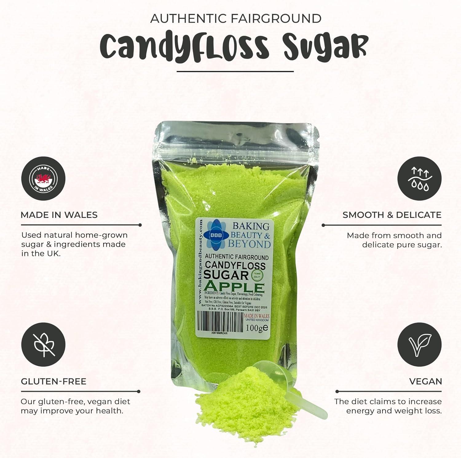 Baking Beauty and Beyond Apple Flavored Premium Floss Sugar for Cotton ...