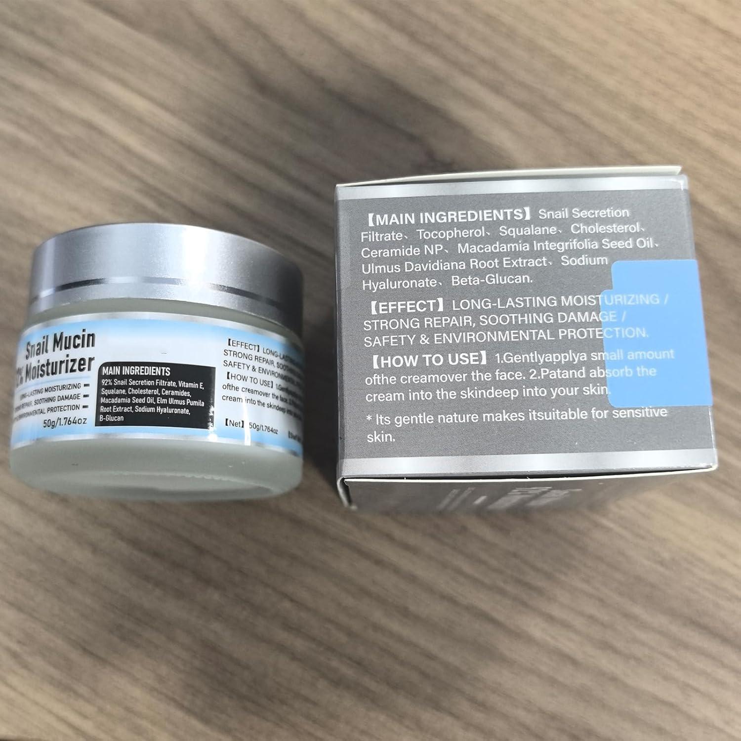 Snail Mucin 92% Moisturizer - Nourishing Daily Face Gel Cream for All ...