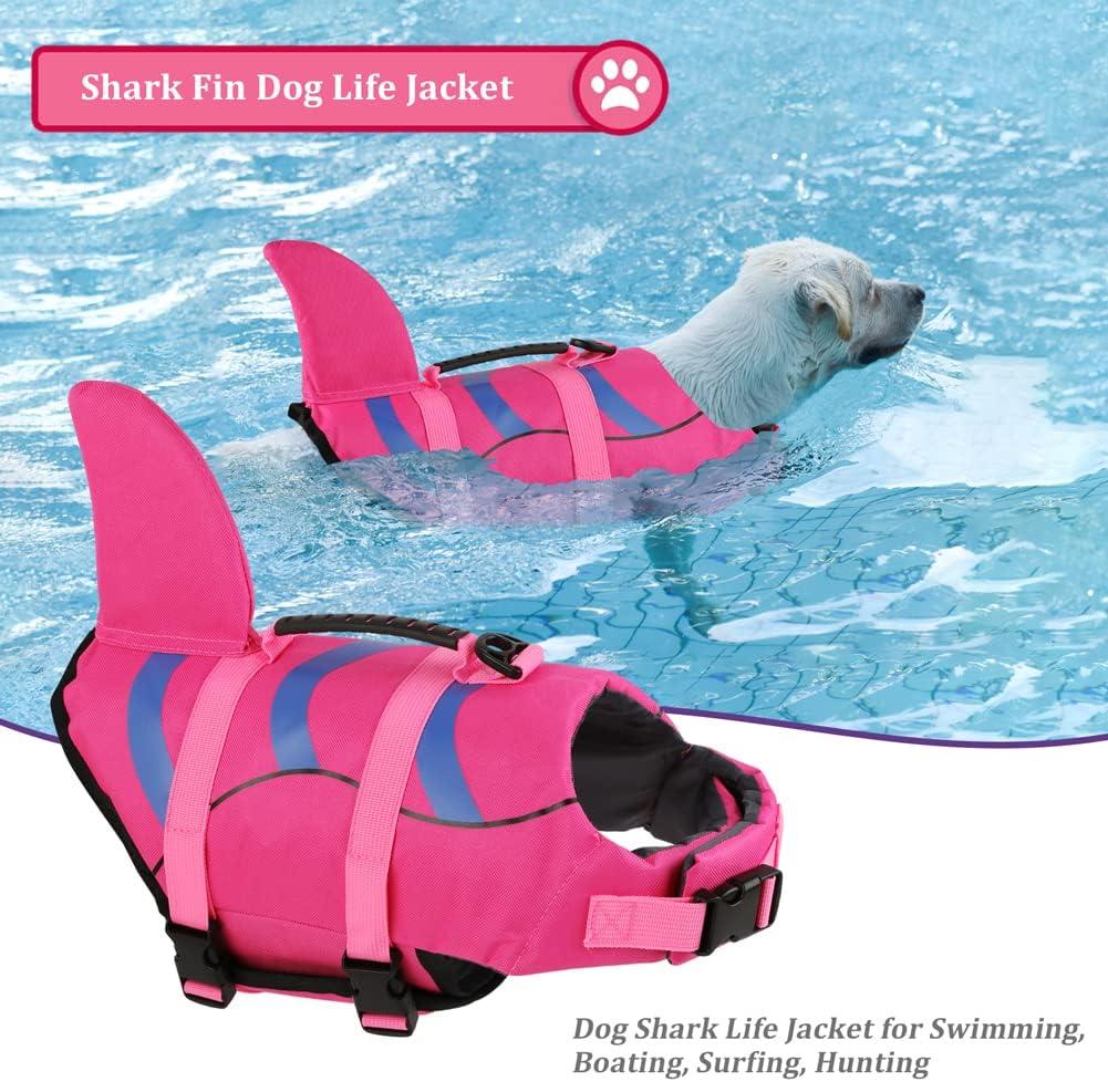 Doglay Shark Mermaid Dog Life Jacket for Small to Large Dogs ...