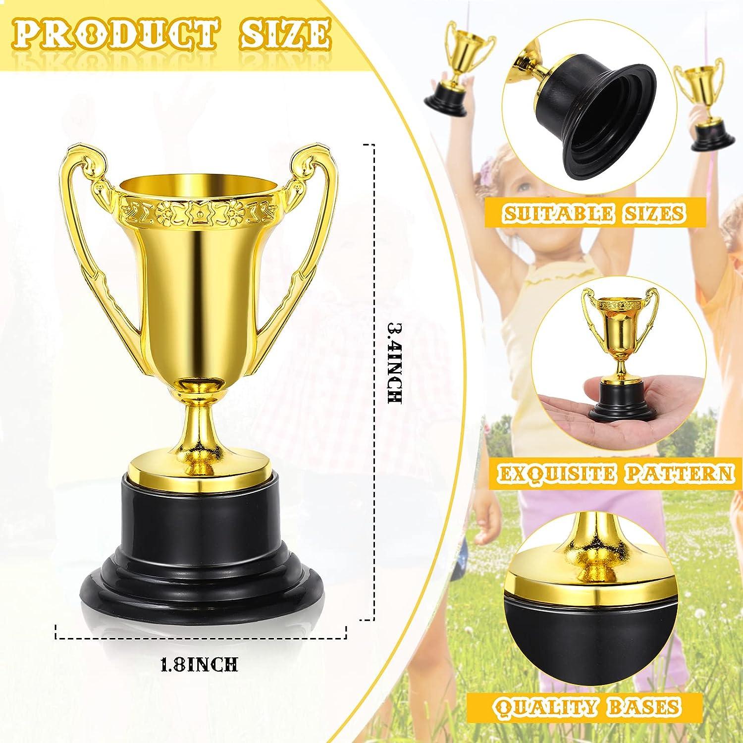 Mini Gold Award Trophy Cups - 3.4 Inch Plastic Trophies for Kids ...