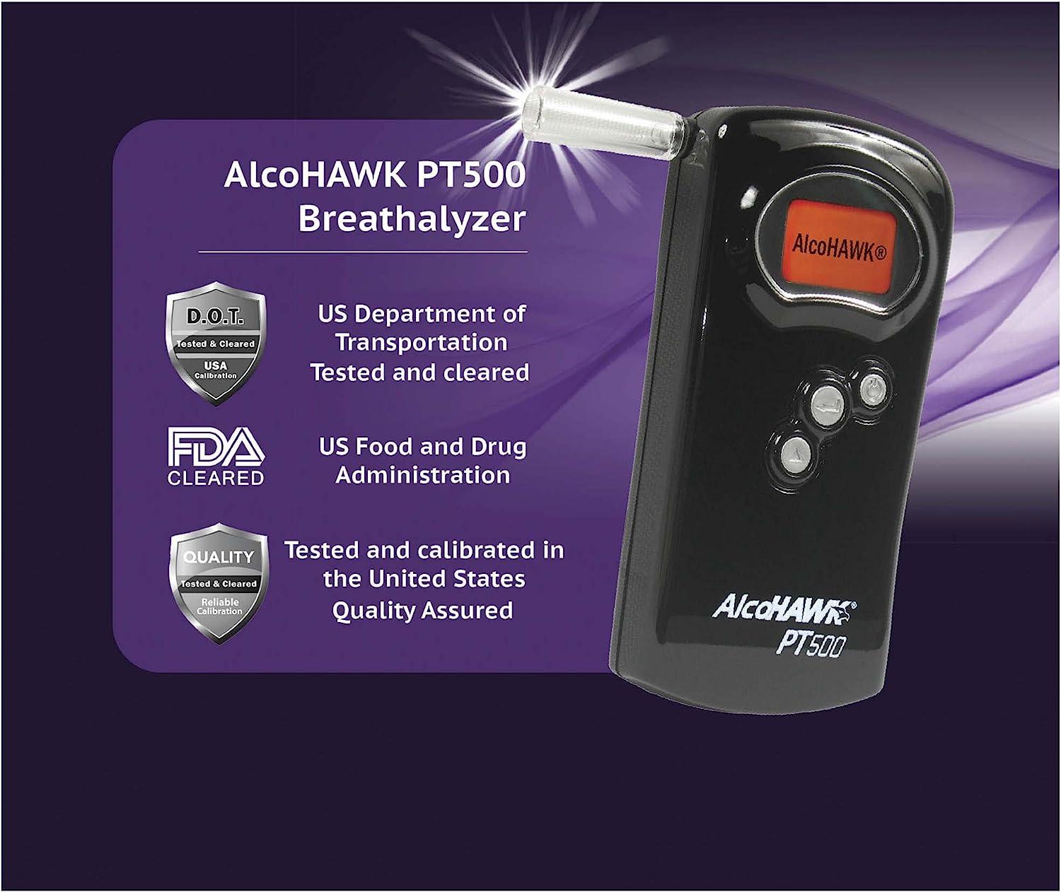 AlcoHAWK PT500 Breathalyzer - Police Grade Professional Alcohol Tester ...