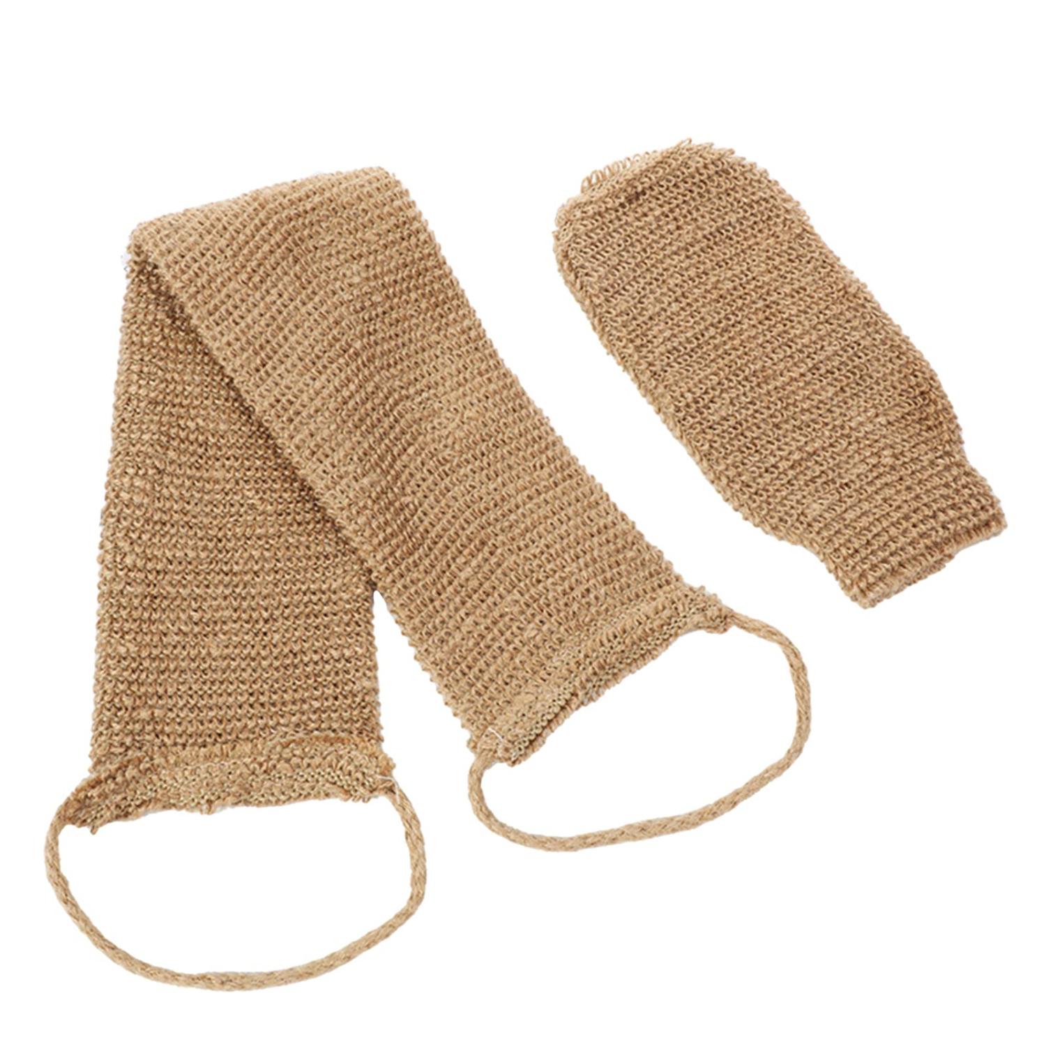 Set of 2 Hemp Exfoliating Body Scrubbers - Natural Back Scrubber for ...