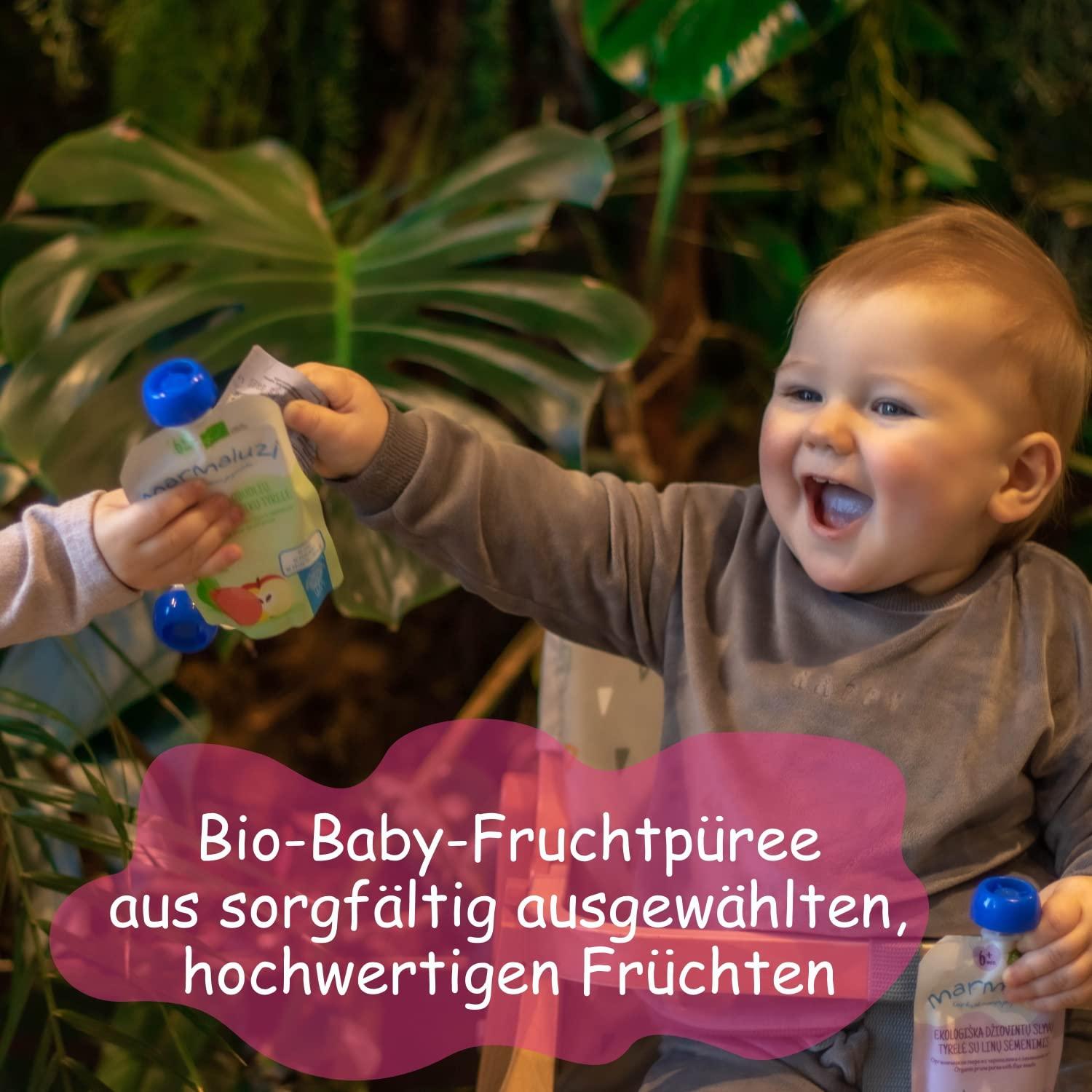 Organic Quetschies by Marmaluzi - Premium Baby Fruit Puree (Apple ...