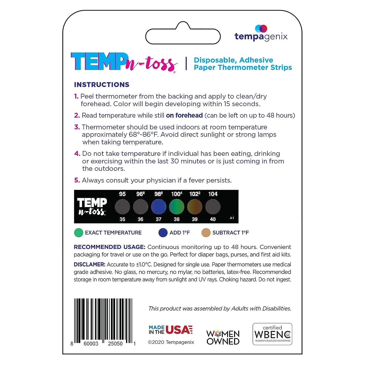 Forehead Thermometer Strips 6 Pack - Temp-N-Toss | Easy-to-Use ...