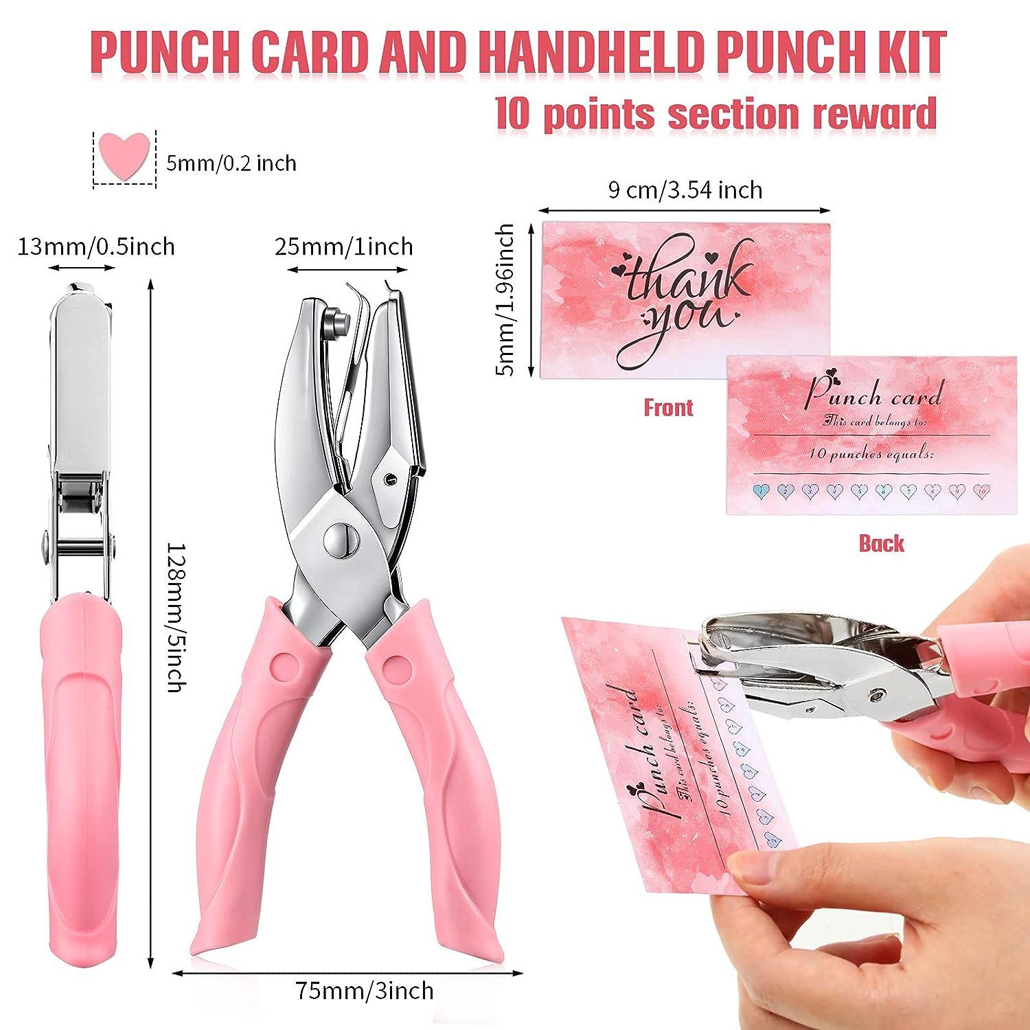 Punch Card and 100 Pieces Reward Punch Card Handheld Punch Kit Single ...
