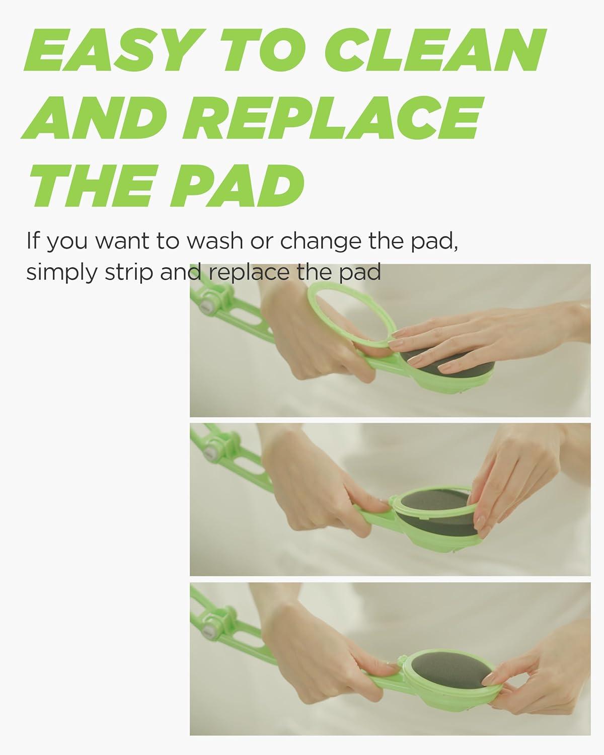 Body Oil Applicator - 2nd Gen Foldable Long Curved Handle Replaceable ...