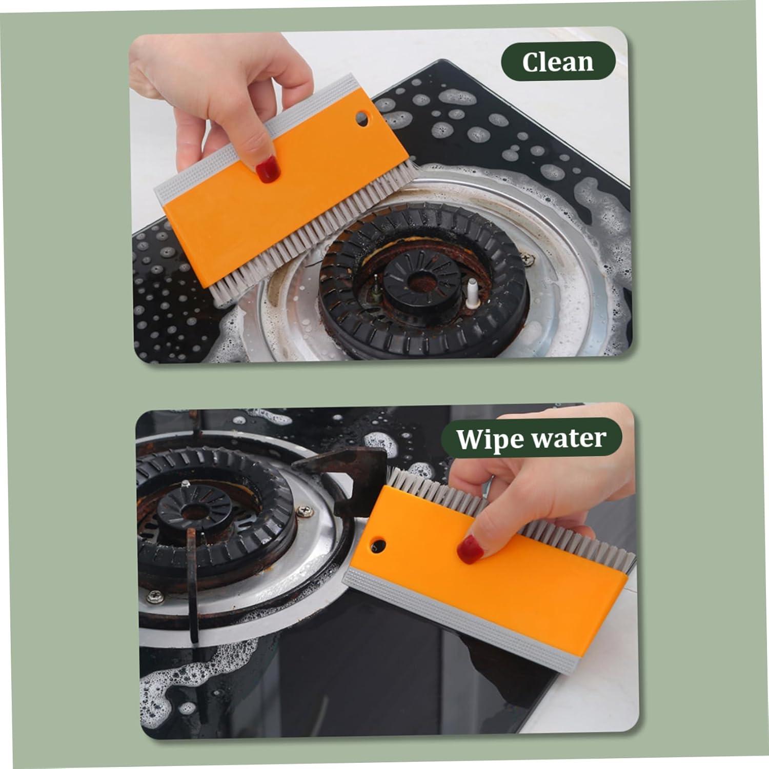 4 Pcs Kitchen Squeegee 2 in 1 Counter Squeegee and Brush with Hanging ...