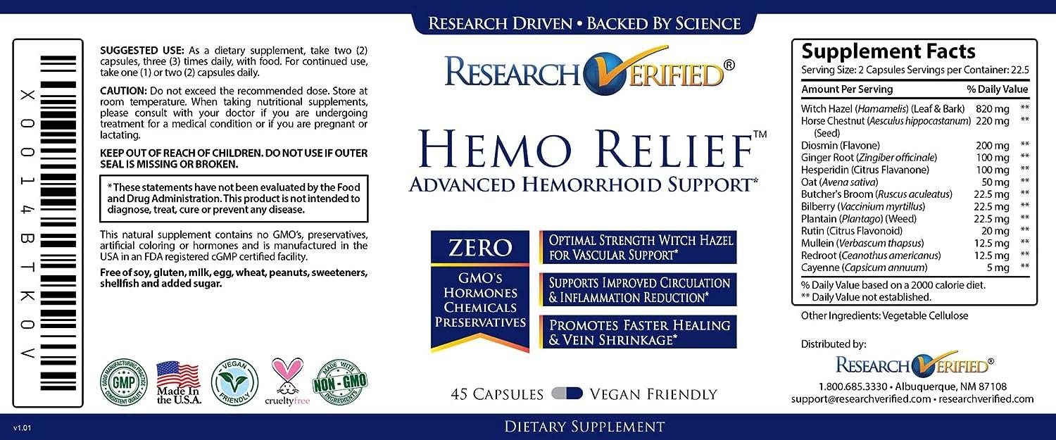 Research Verified Hemo Relief - Natural Hemorrhoid Relief Formula ...
