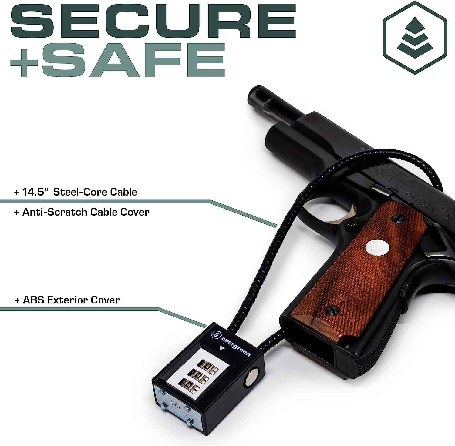 Customizable 3-Digit Gun Cable Lock for Firearms with 15 Cable