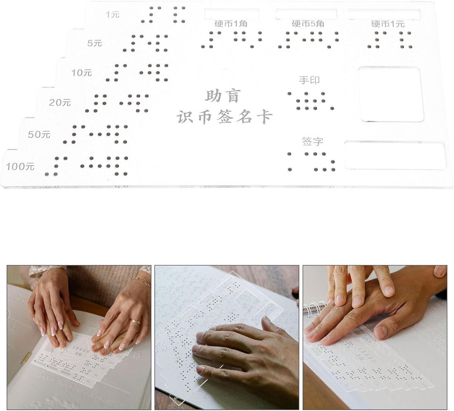 Healeved Braille Card Acrylic Braille Label Card Braille Card Board ...