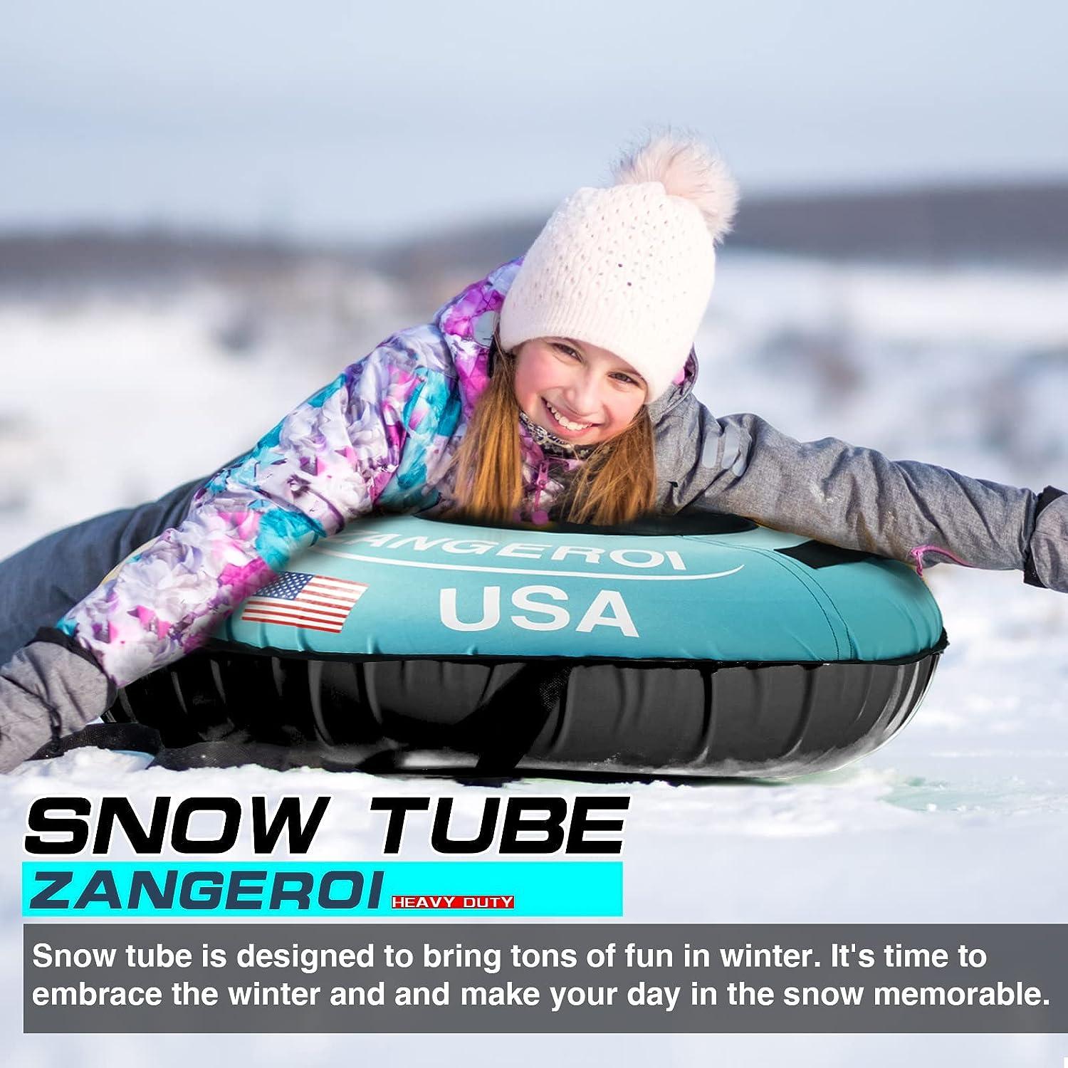 47 inch Heavy Duty Snow Tube for Kids and Adults - Inflatable Sled with ...
