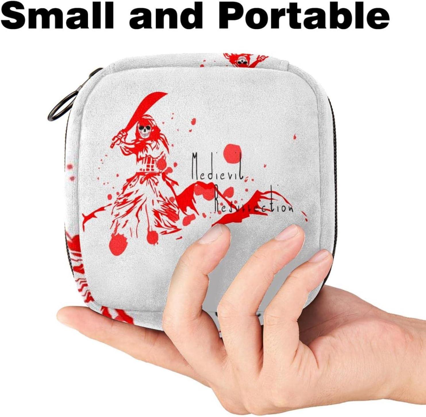 Menstruation Pad Bag with Zipper | Gothic Women's Napkin & Tampon Bag ...