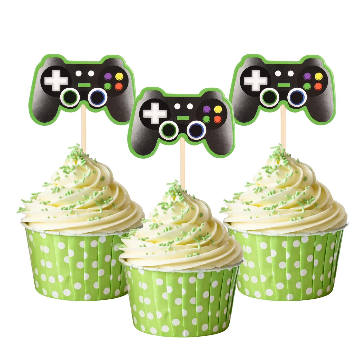 HOKPA Video Game Controller Cupcake Toppers 36Pcs Game Cupcake Picks ...