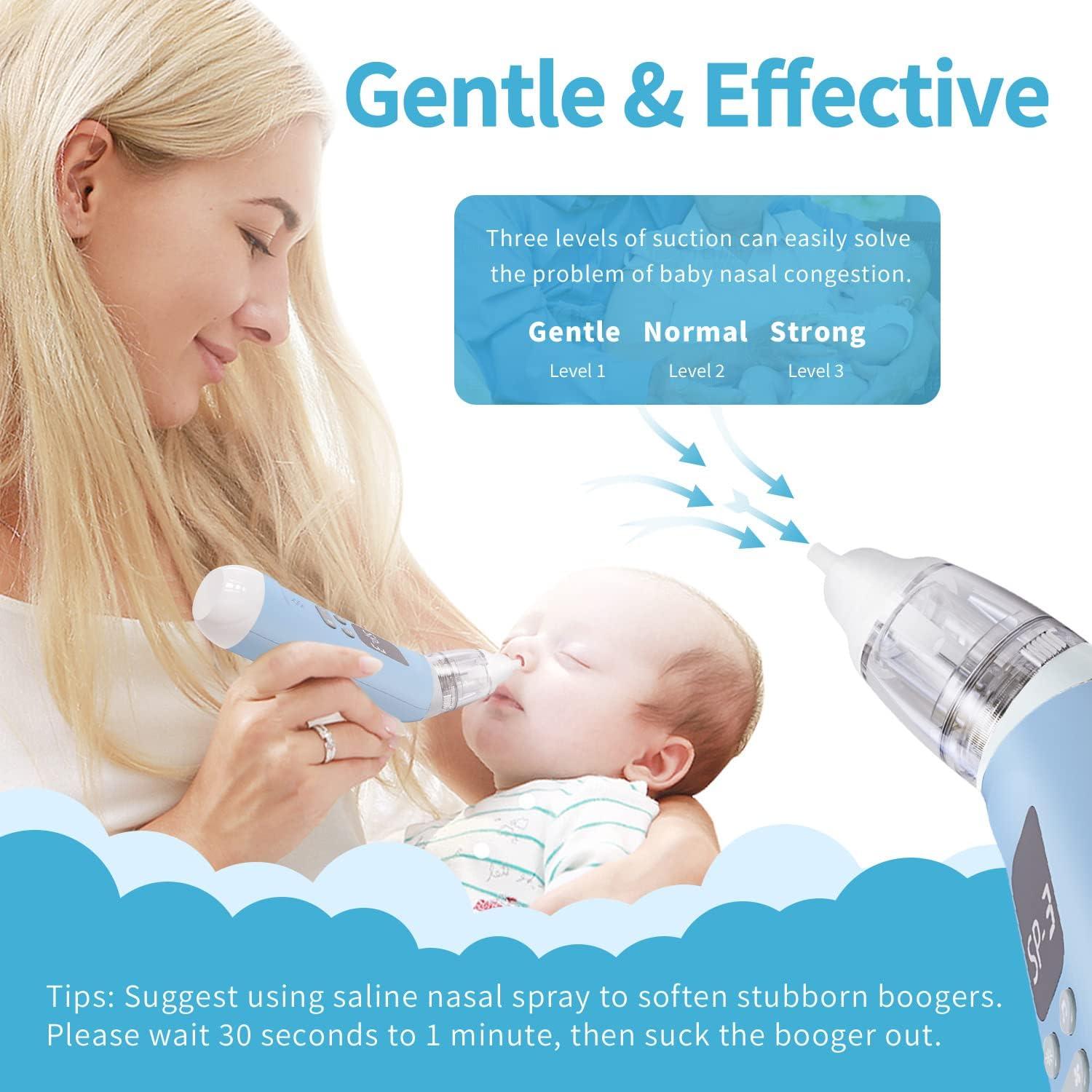 Nasal Aspirator for Baby Electric Baby Nose Sucker with Adjustable 3 ...