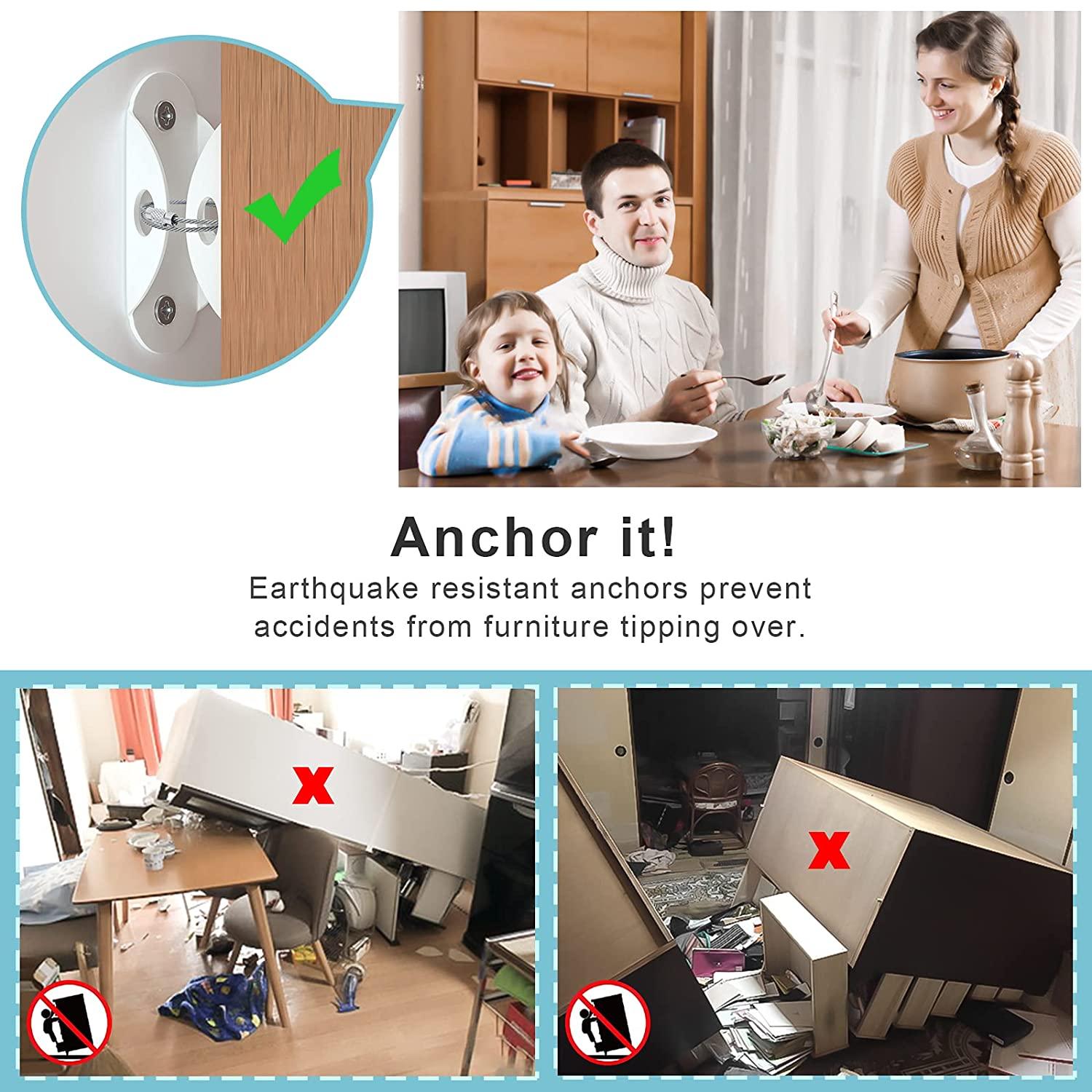 Furniture Anchors (6 Pack) 2022 Upgraded Furniture Straps for Baby ...