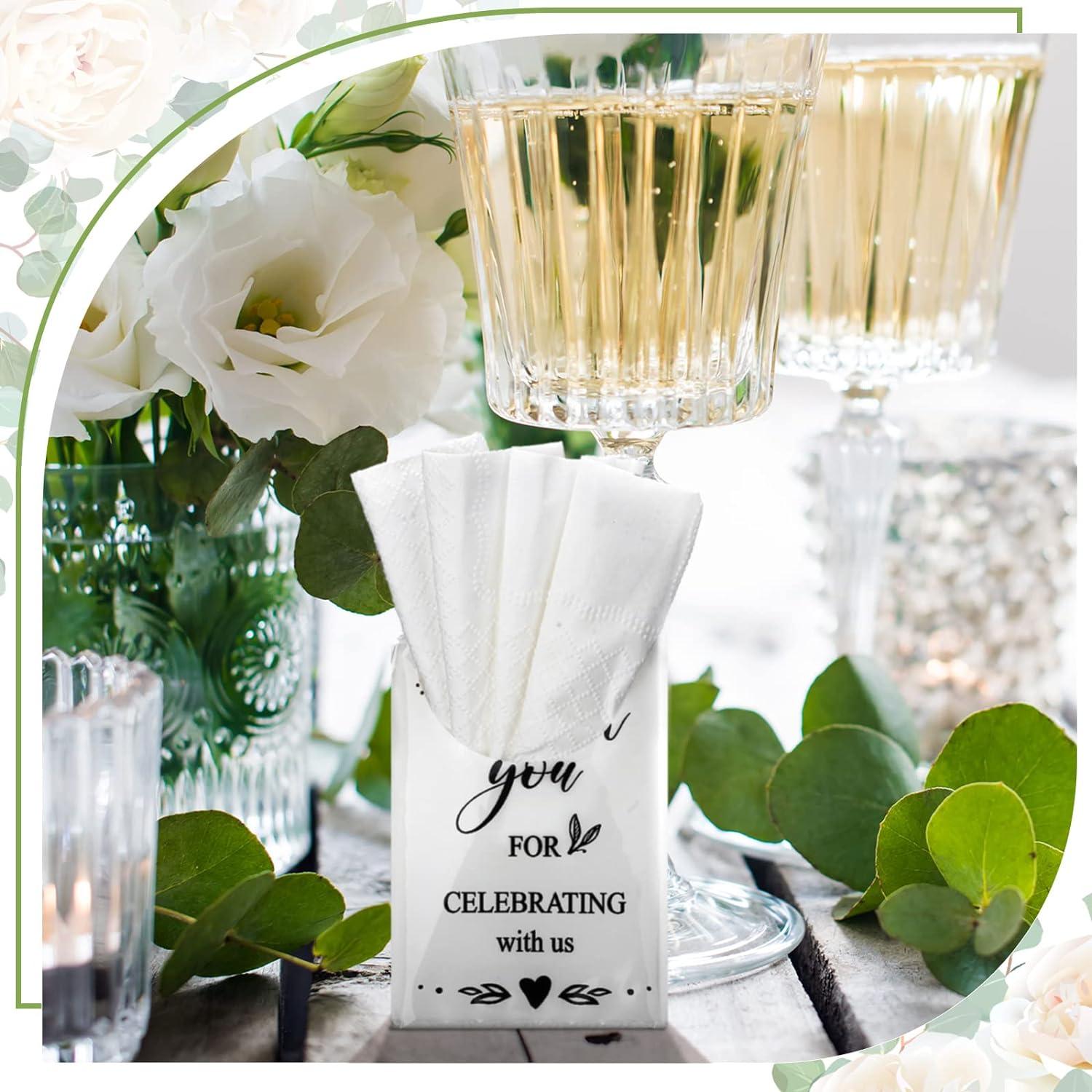 100 Pack Wedding Facial Tissues - Thank You Celebration Pocket Tissue ...