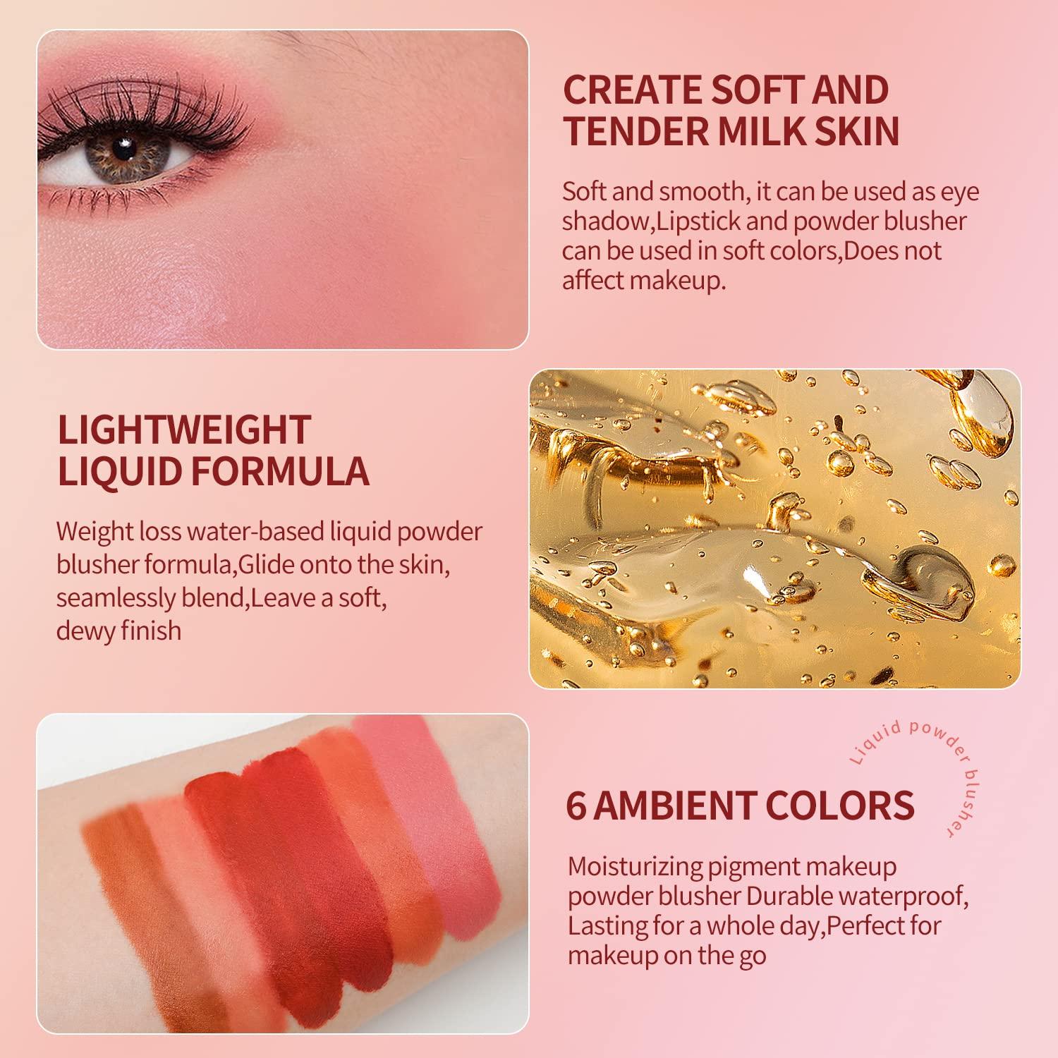 Matte Cream Blush - Lightweight Liquid Blush for Natural Cheeks Long ...
