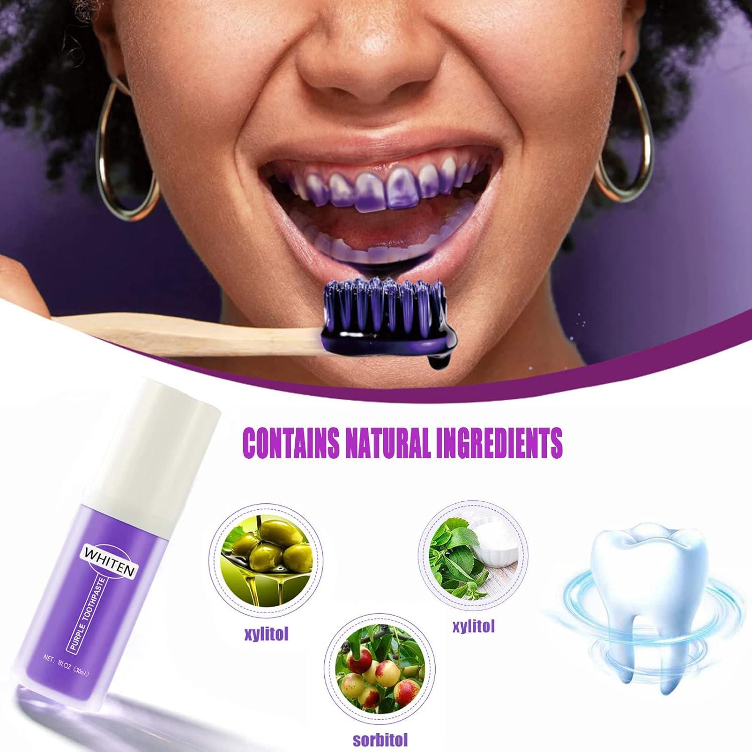 Violet Toothpaste - Purple Whitening Toothpaste for White Teeth & Stain ...