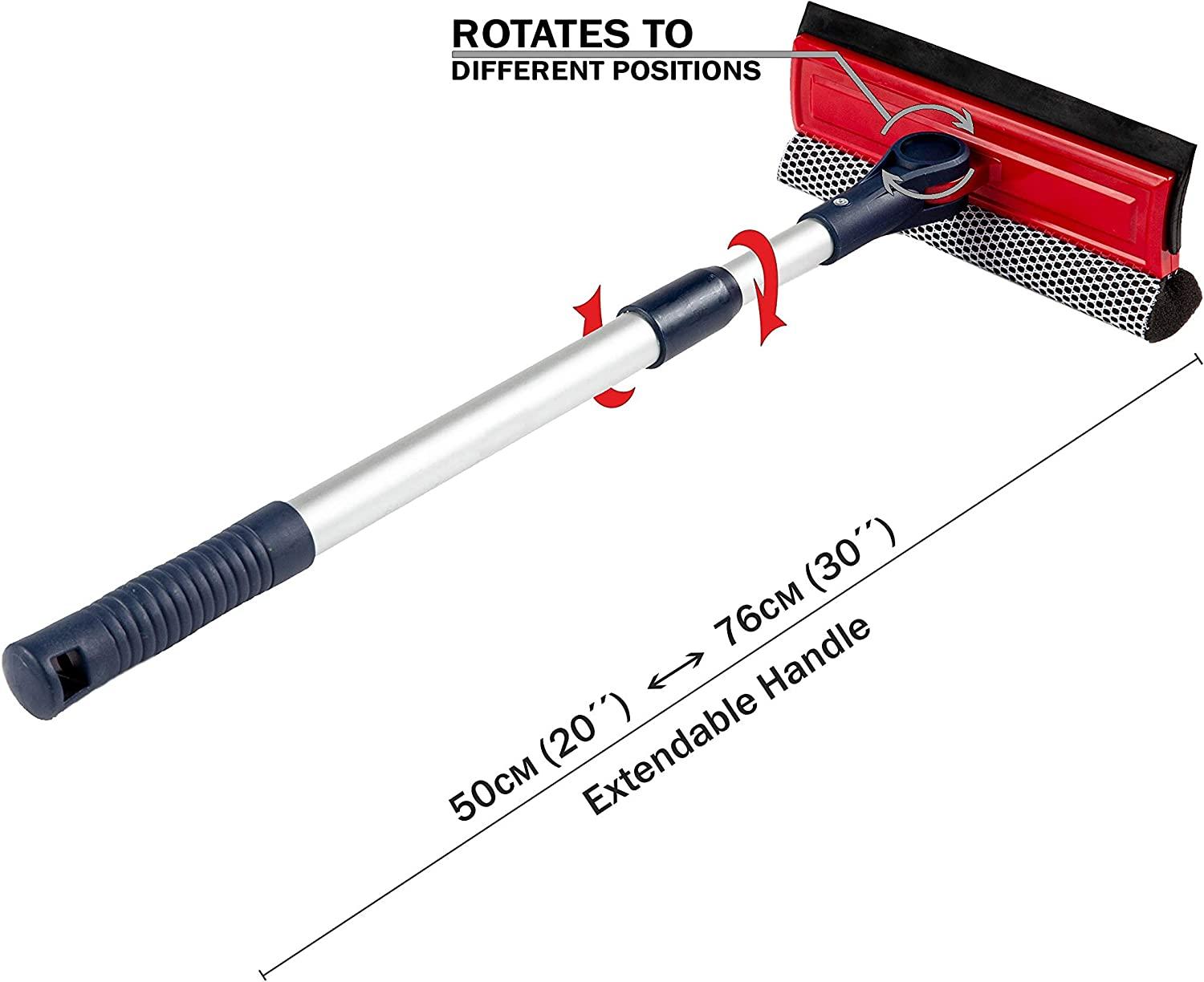 DSV Professional Window Squeegee | 2-in-1 Cleaner with Telescopic Pole ...