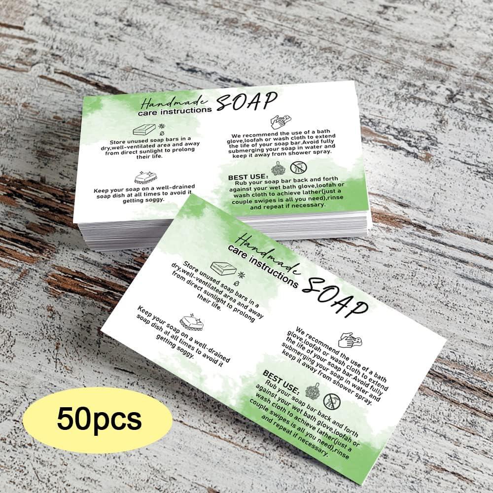 Handmade Soap Care Instructions - Feminine Soap Care Guide - 50 Pack ...