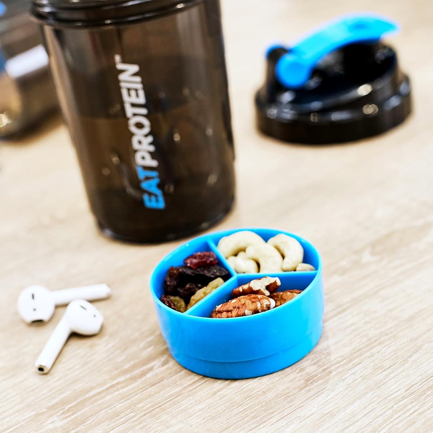 EatProtein 500ml Protein Shaker Bottle - 2 Detachable Powder Containers ...