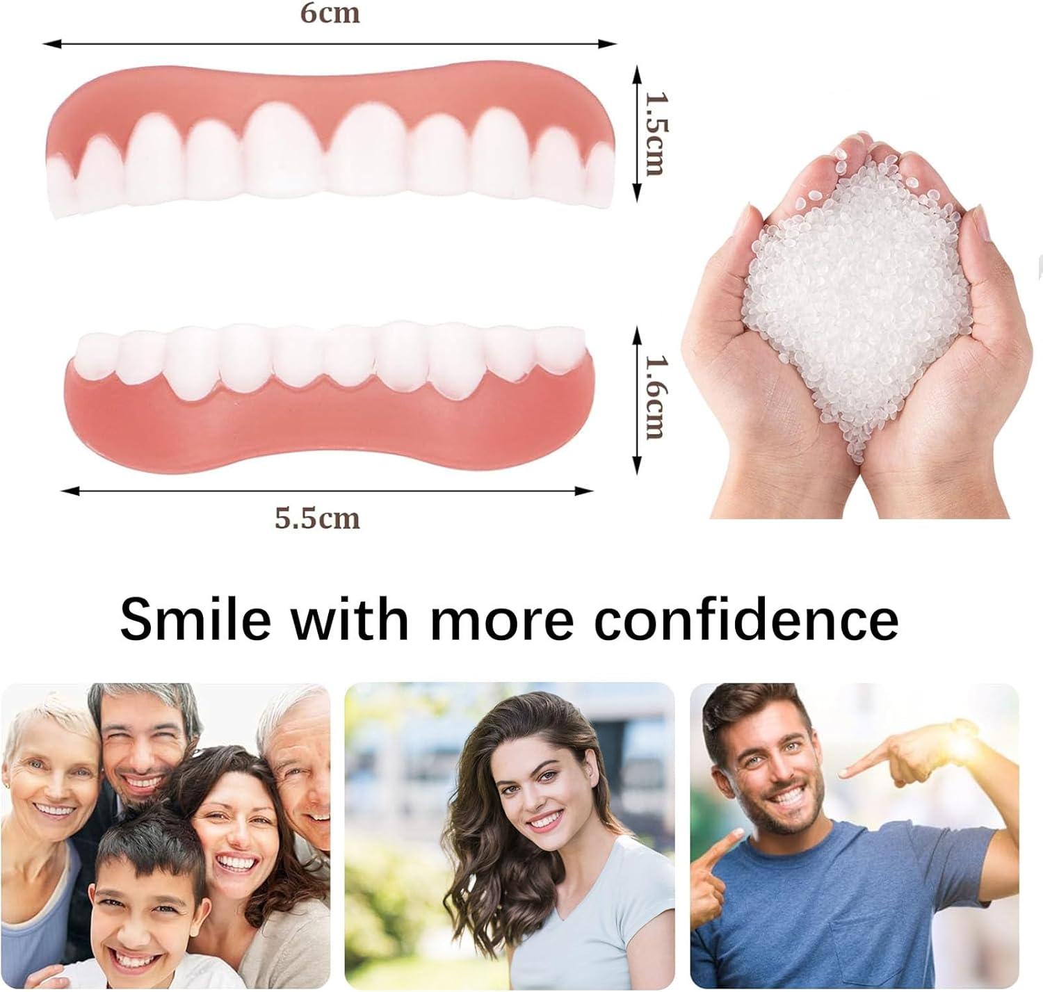 2 Pairs of Cosmetic False Teeth Veneers | Temporary Dentures ...