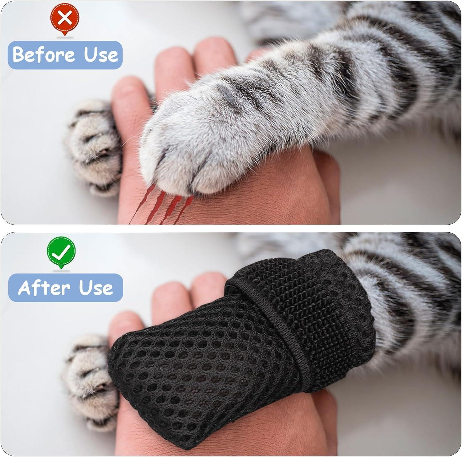 Claw Covers for Cats - 4 Pack Breathable Mesh Paw Caps | Scratch ...