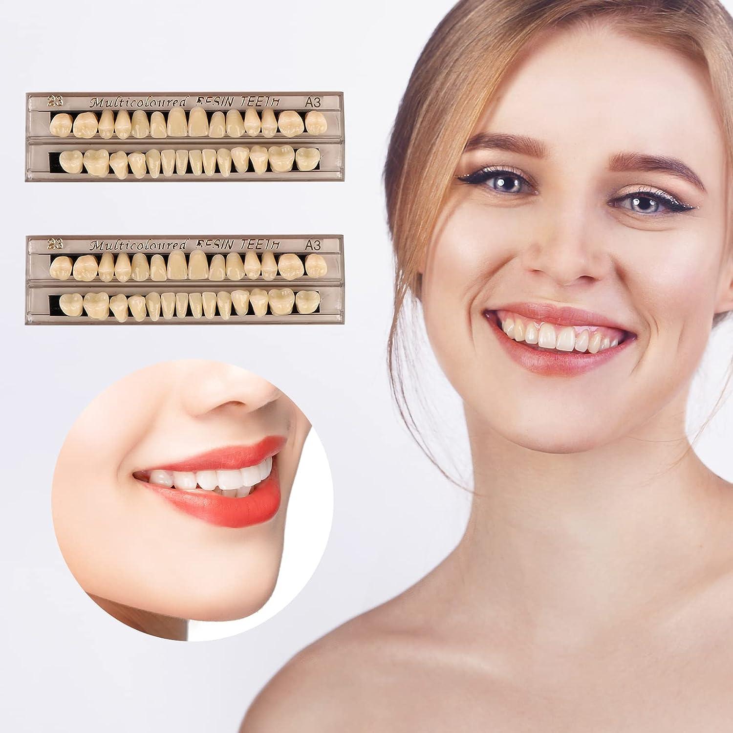 56 Pcs Complete Acrylic Resin Denture Teeth Set | A3 Shade Upper ...
