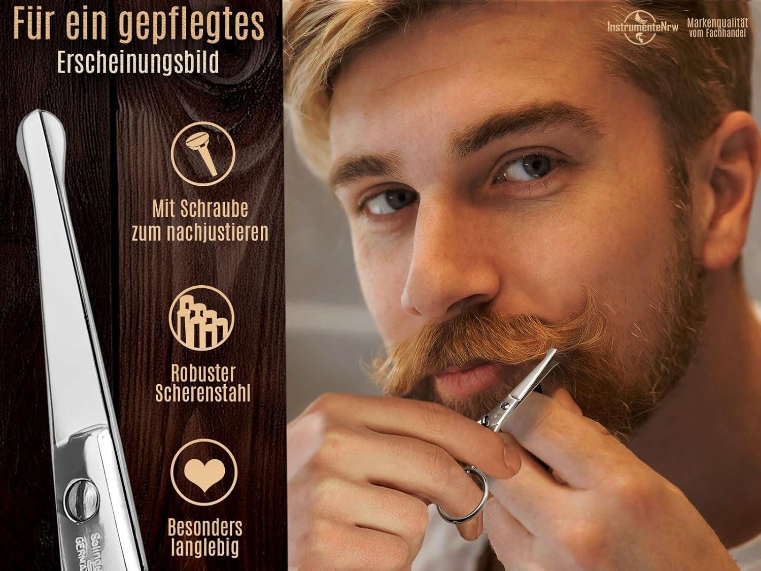 Professional Solingen Beard & Mustache Shears - Premium Hair Scissors ...