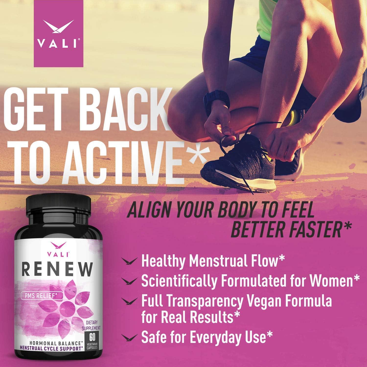 VALI Renew PMS Relief Supplement - Herbal Formula for Women's Menstrual ...