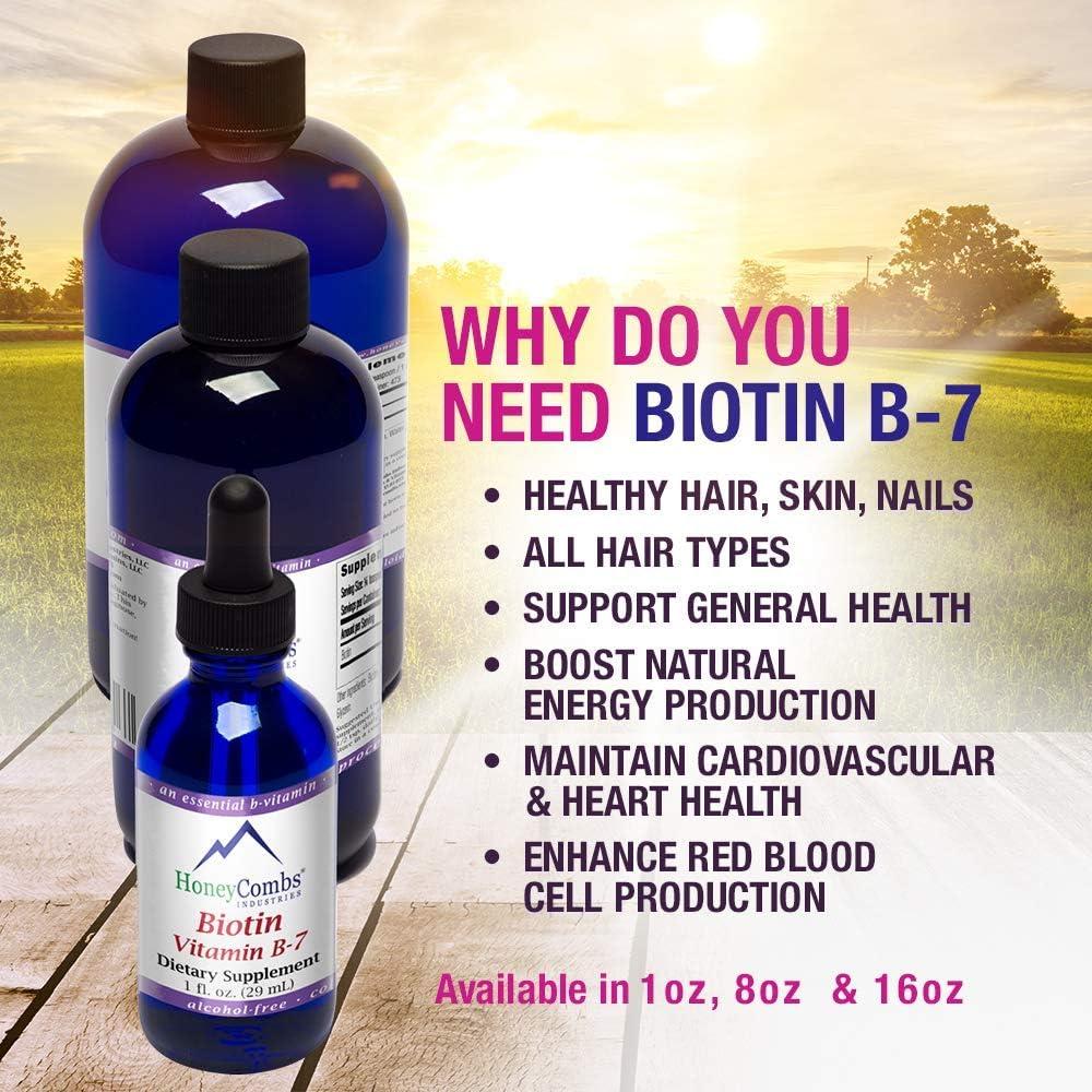 HoneyCombs Vitamin B7 (Biotin) Drops - Liquid Biotin Hair Skin Nails ...
