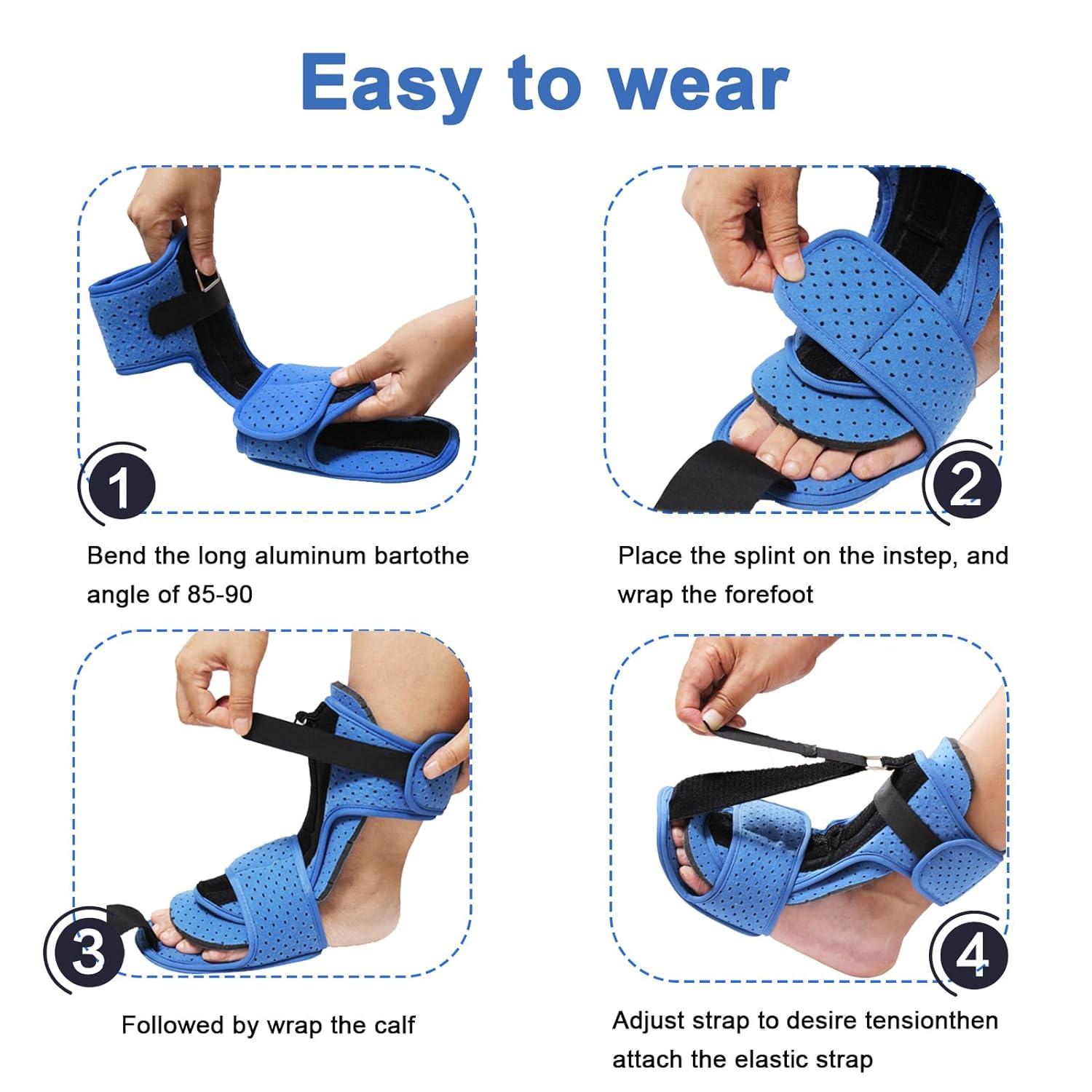 CHONGNI Plantar Fasciitis Night Splint - Adjustable & Breathable ...
