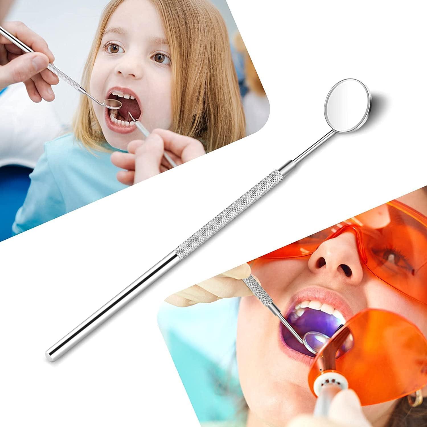 Premium Stainless Steel Dental Mirrors - 2 Pack | Mouth Inspection ...